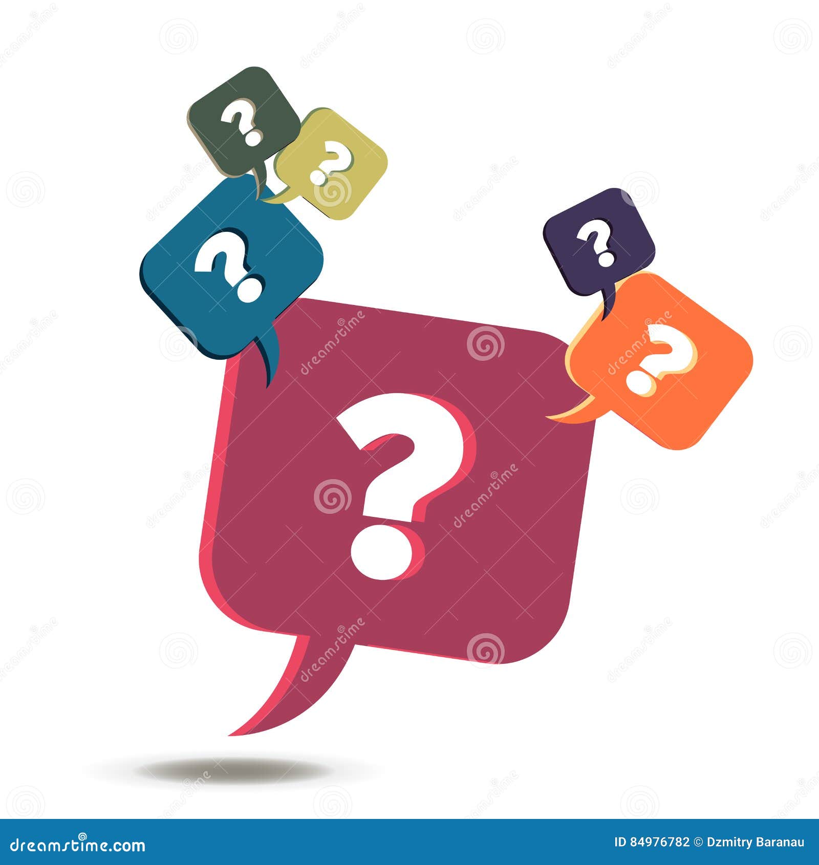 Vector Question Mark Sign Icon. Help Symbol. FAQ Bubble. Round Colorful ...