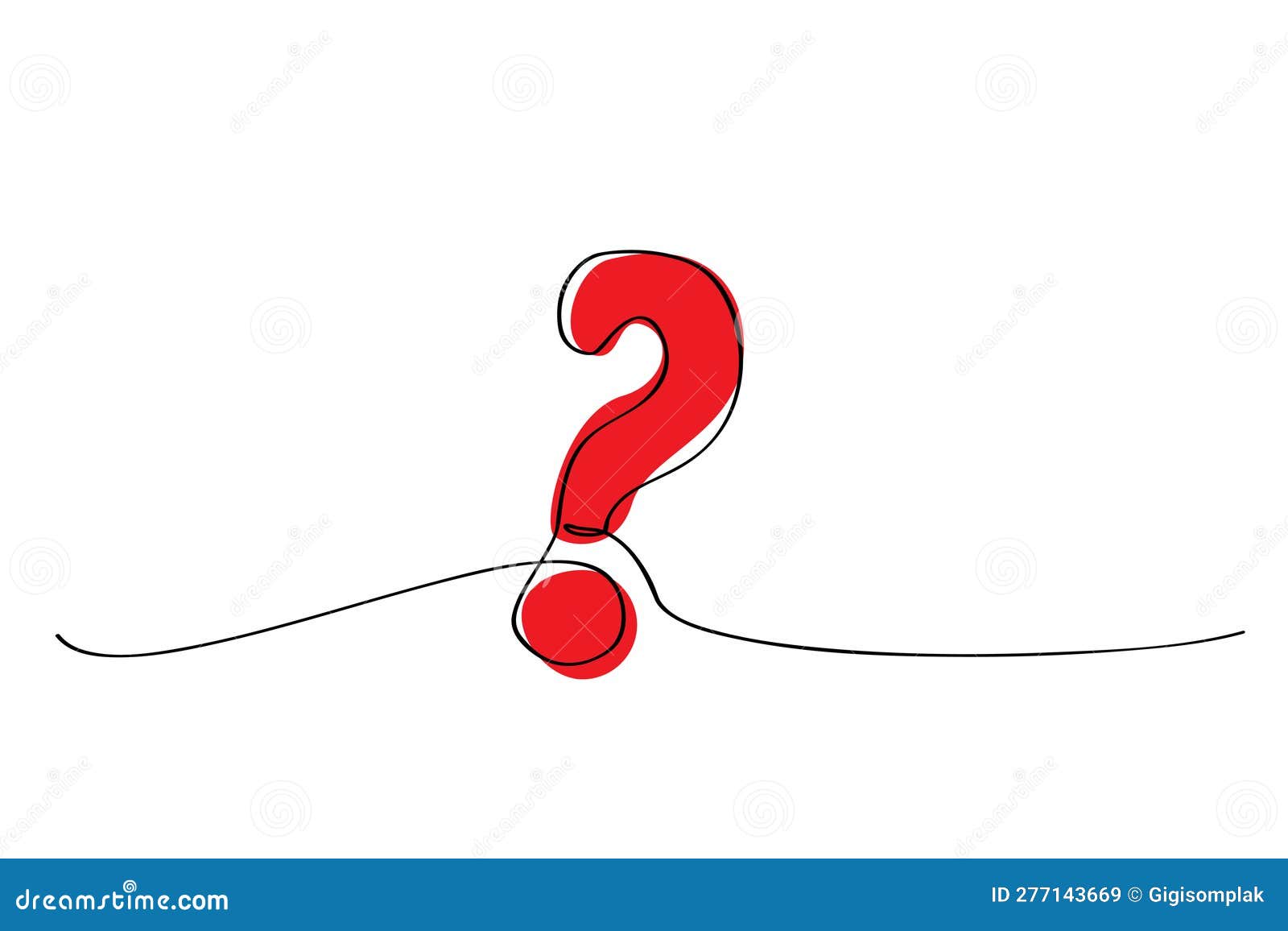 Vector Question Mark, Single or Continuous Line with Copy Negative ...