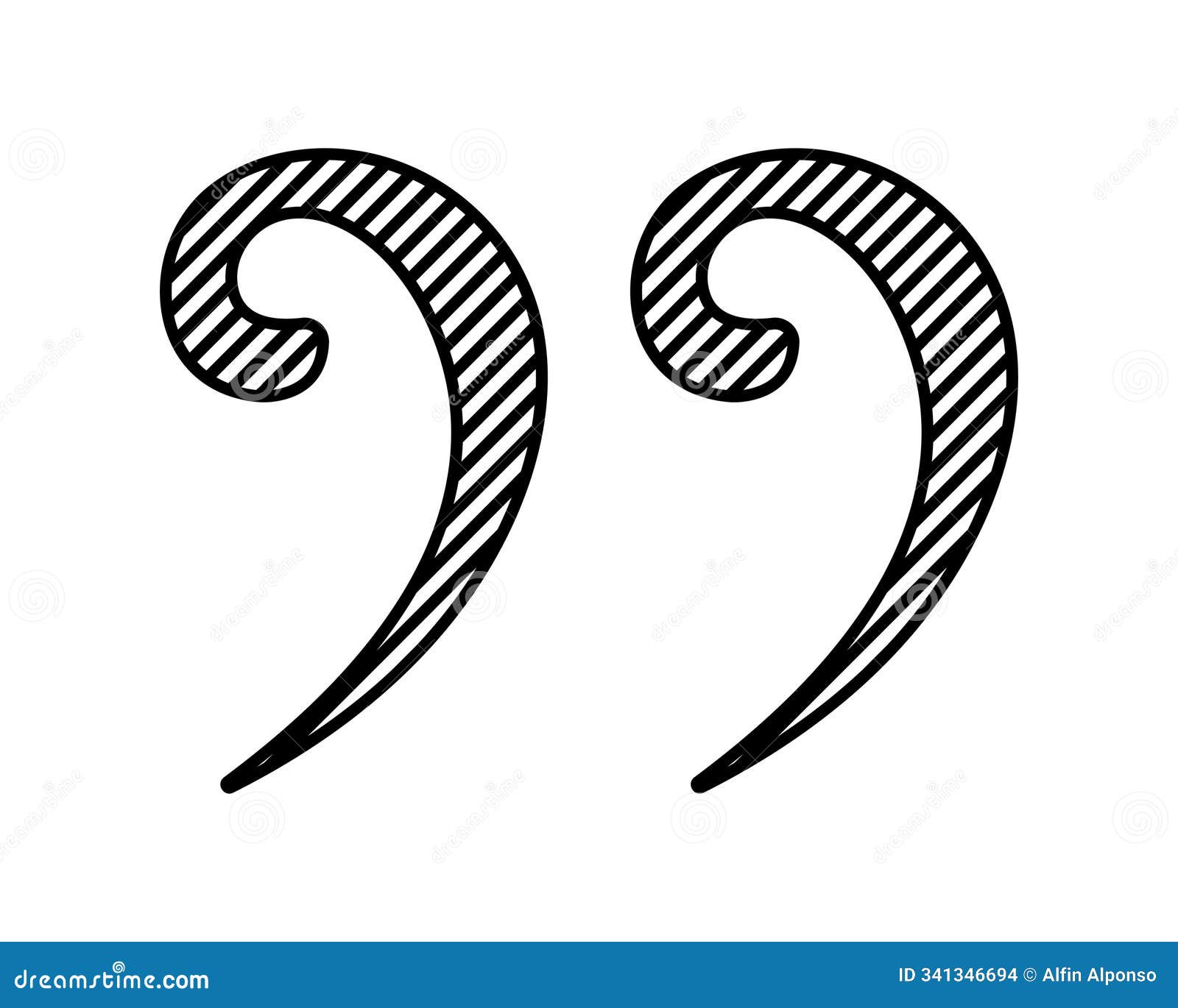 Vector Quotation Mark Icon with Striped Style Stock Illustration ...