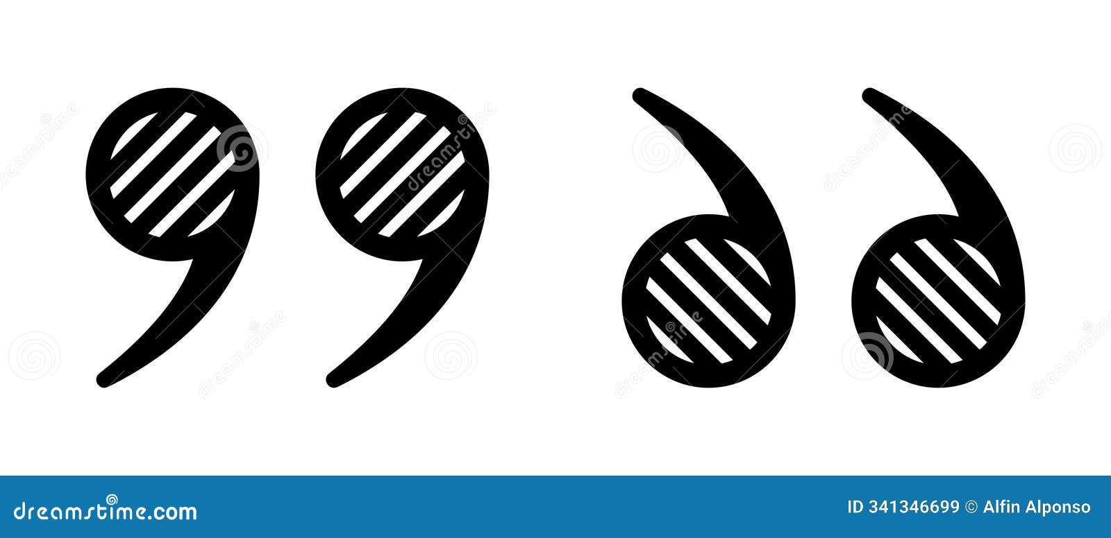 Vector Quotation Marks Icon Set Stock Illustration - Illustration of ...