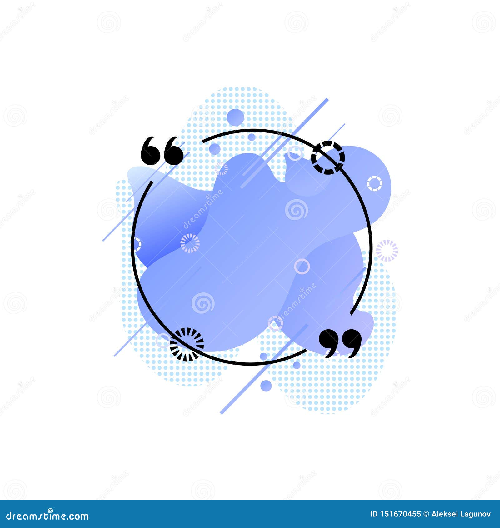 Vector Quote Box Template, Blue Colorful Liquid Abstract Shapes ...