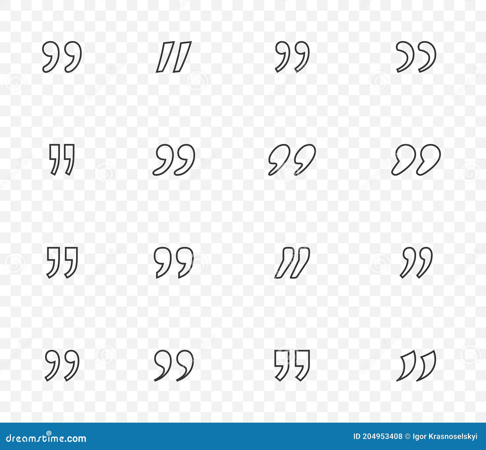 Vector Quote Marks Icons. Quote Marks Collection Stock Vector ...