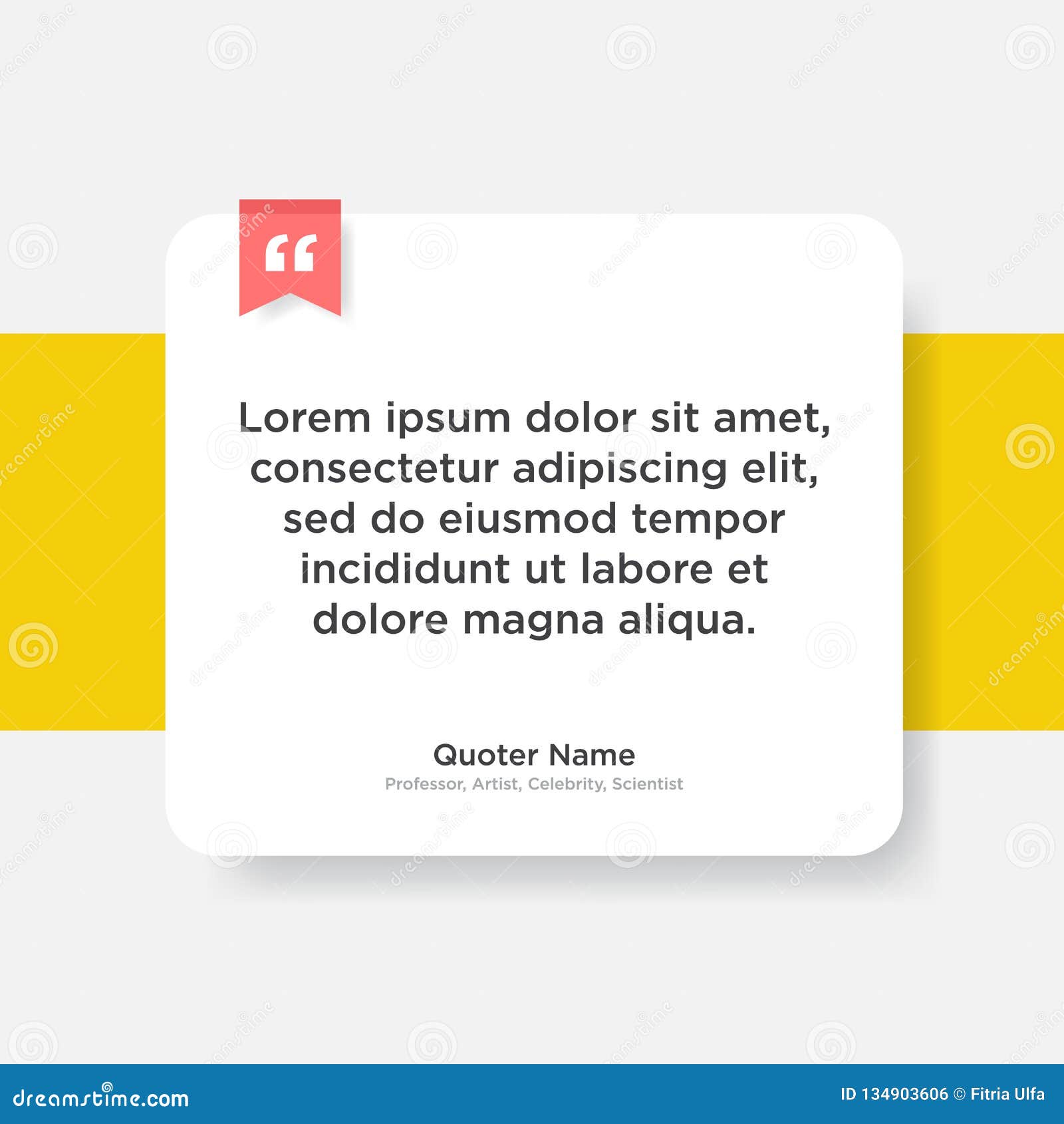 Vector Quote Template with Text Placeholder in Trendy Style. Paper ...