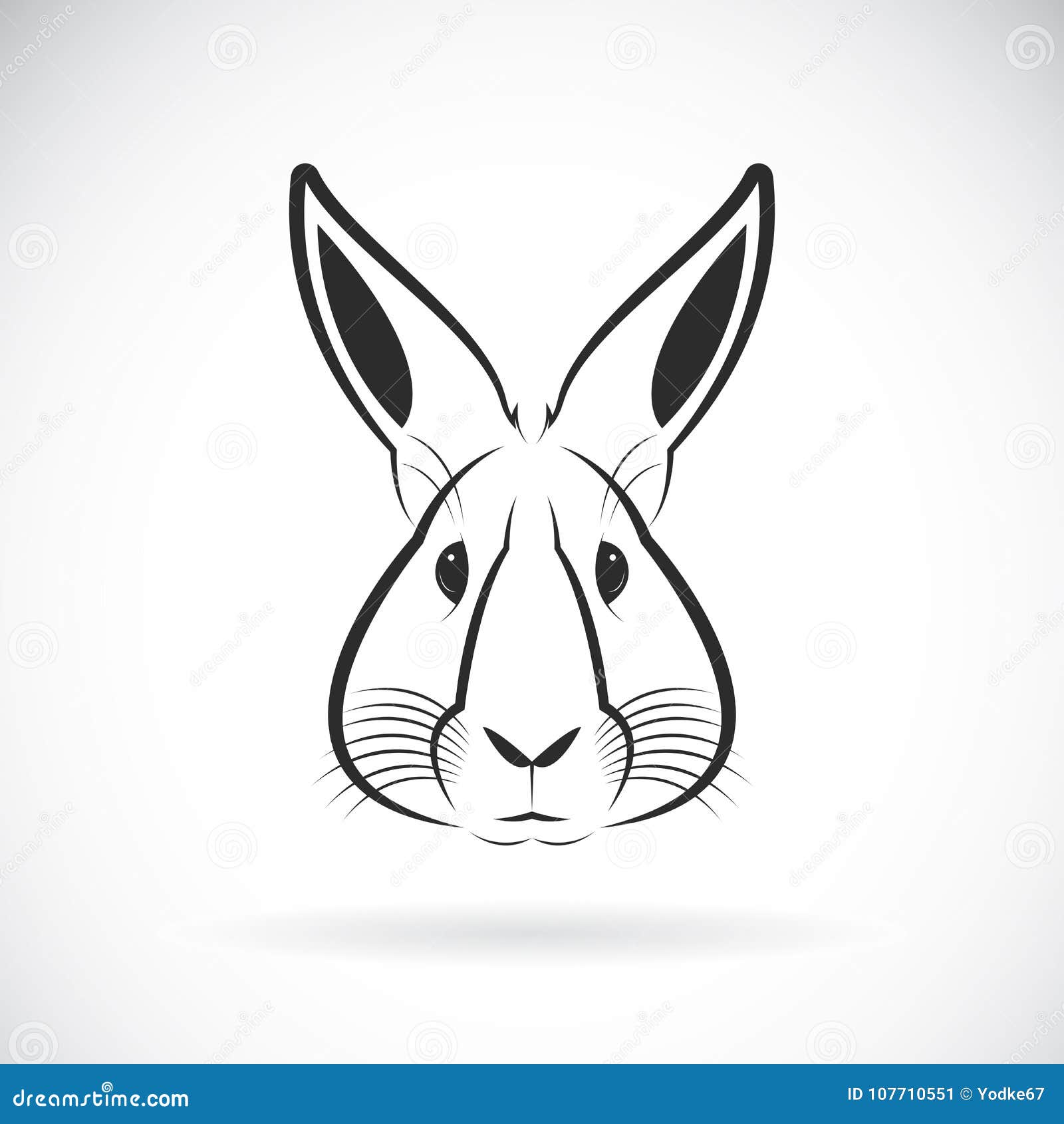 Vector Of A Rabbit Head Design On White Background. Wild Animals ...