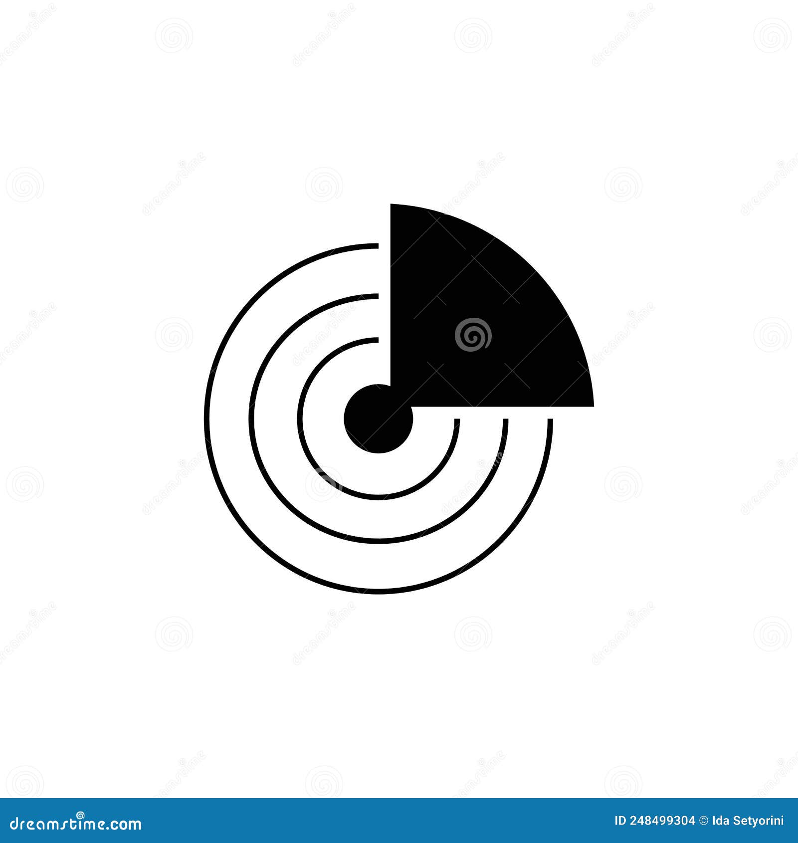 Vector Radar Icon - Linear Radiolocation Sign or Design Element Stock ...
