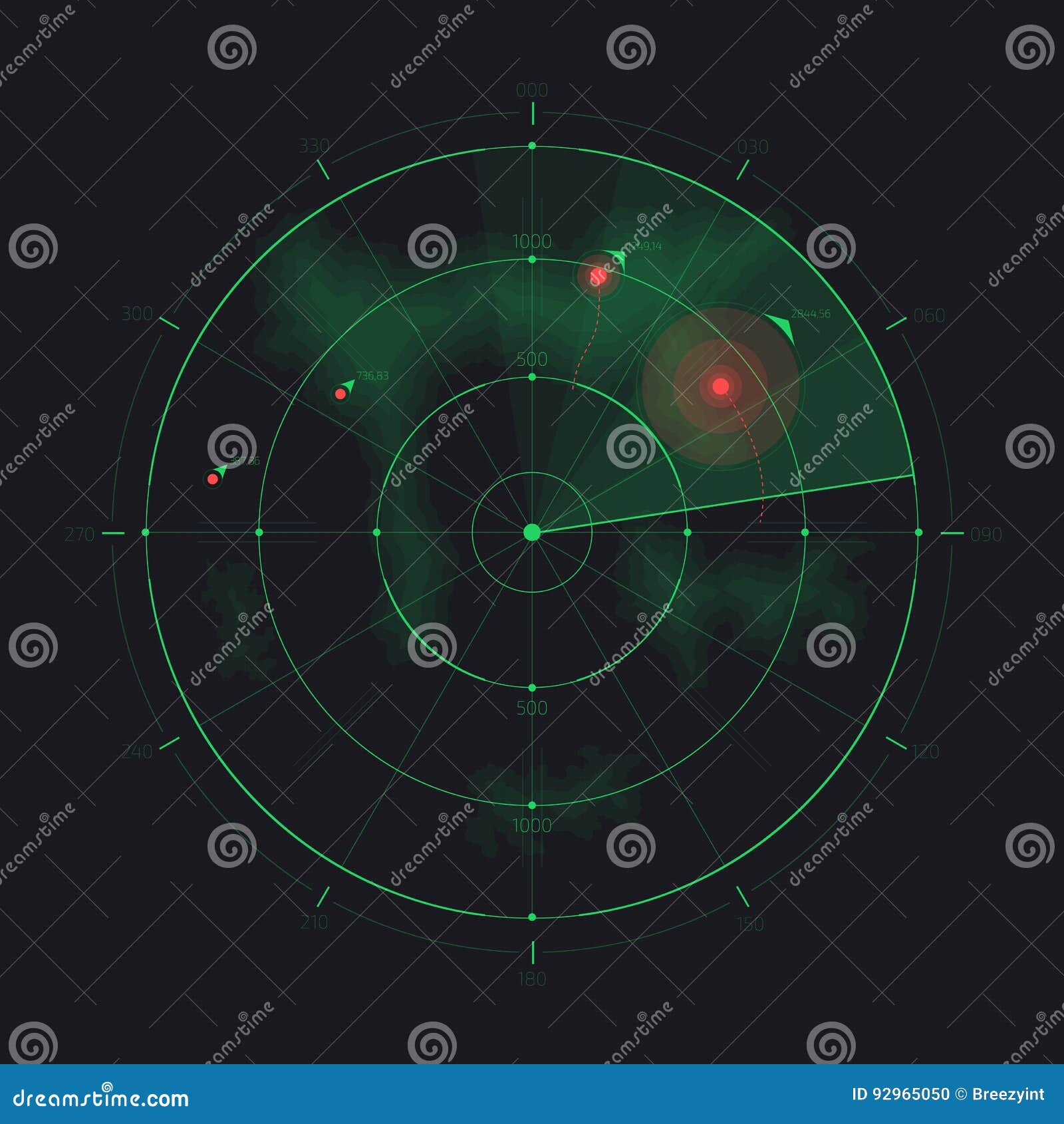Vector Radar Screen, Futuristic HUD Radar Display. Stock Vector ... Vector Radar Screen, Futuristic HUD Radar Display. Stock Vector ...
