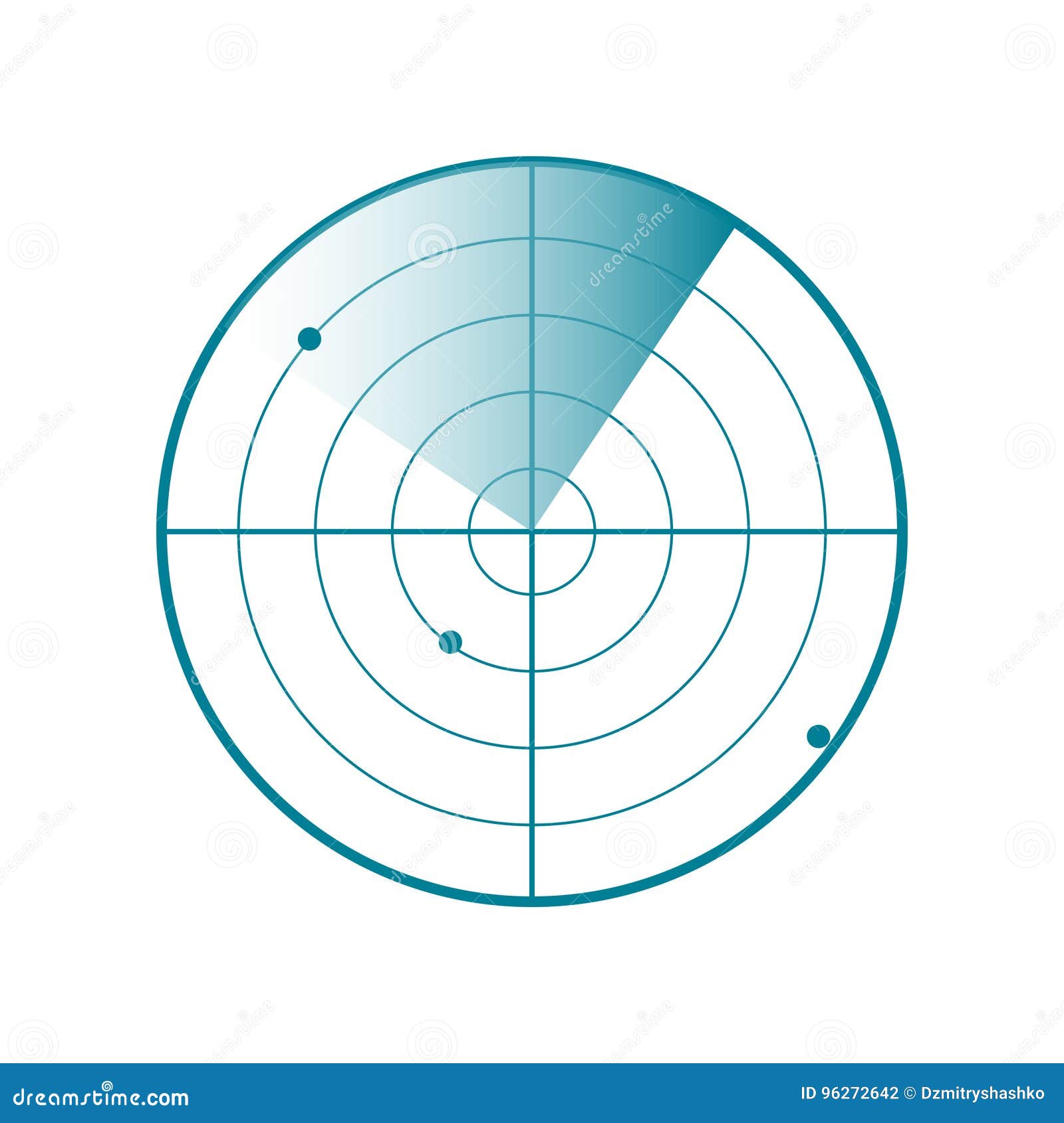 Vector Radar screen icon stock vector. Illustration of equipment - 96272642