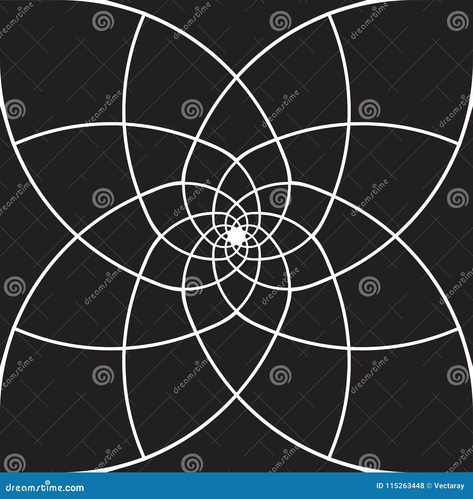 Vector Radial Flower Graphic Stock Illustration - Illustration of ...