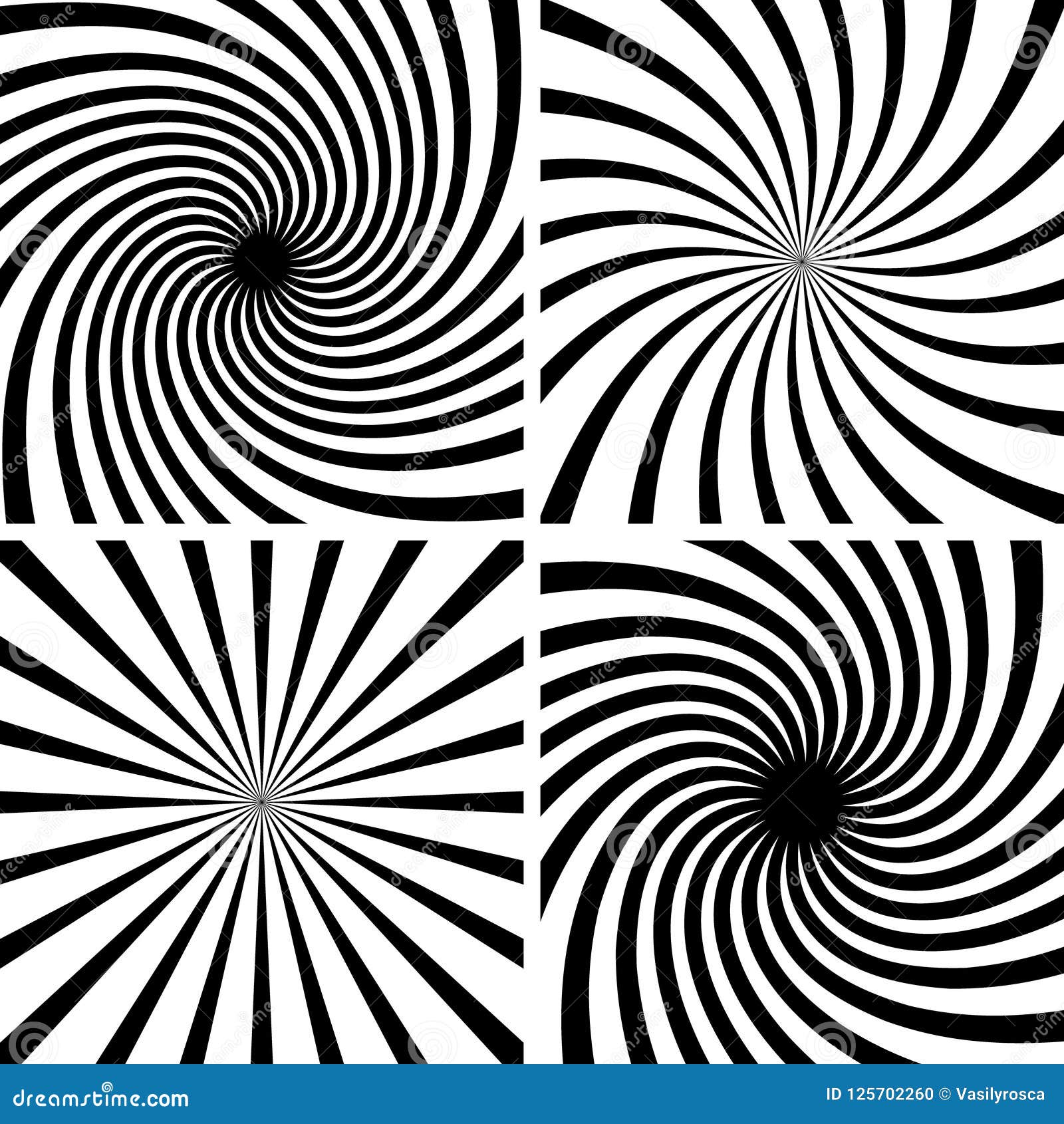 Vector Radial Spiral Vortex Swirl, Comic Stripes Twist Hypnosis Spiral ...