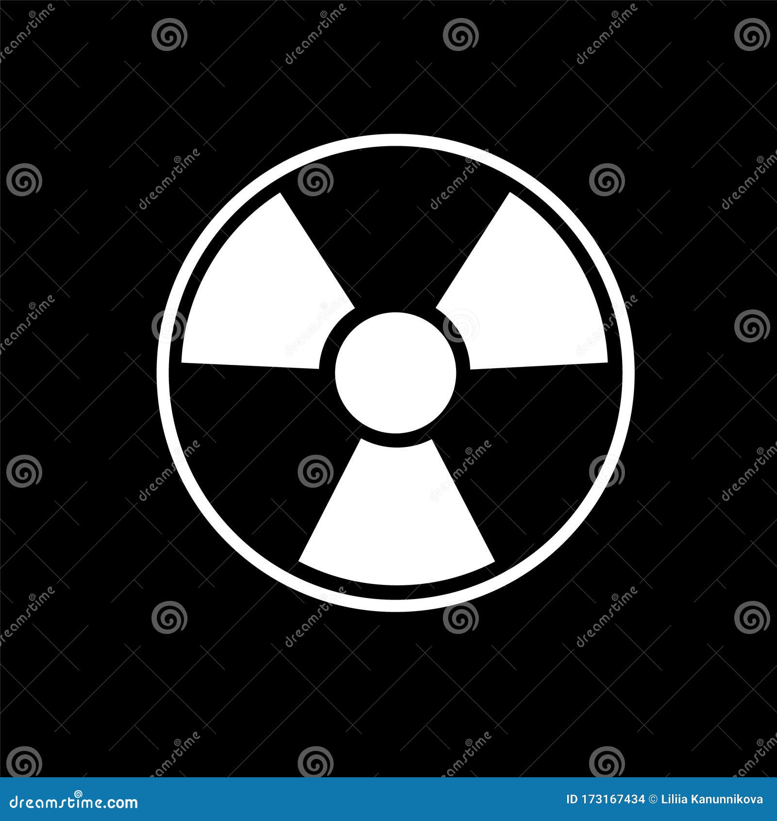 Vector Radiation Sign, Radioactive Warning Gray Icon. | CartoonDealer ...