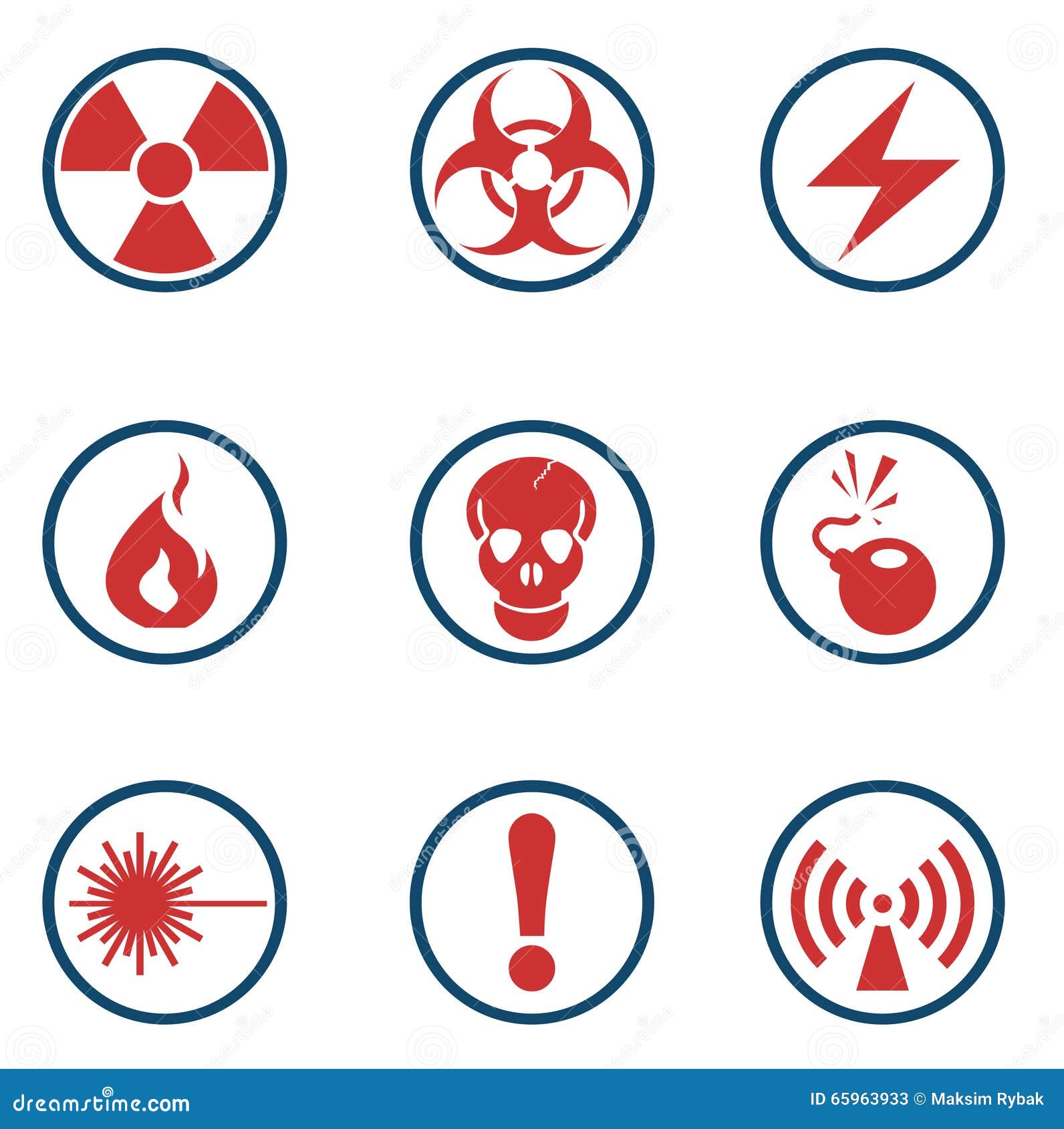 Vector Radiation Symbol Icon. Stock Vector - Illustration of isolated ...