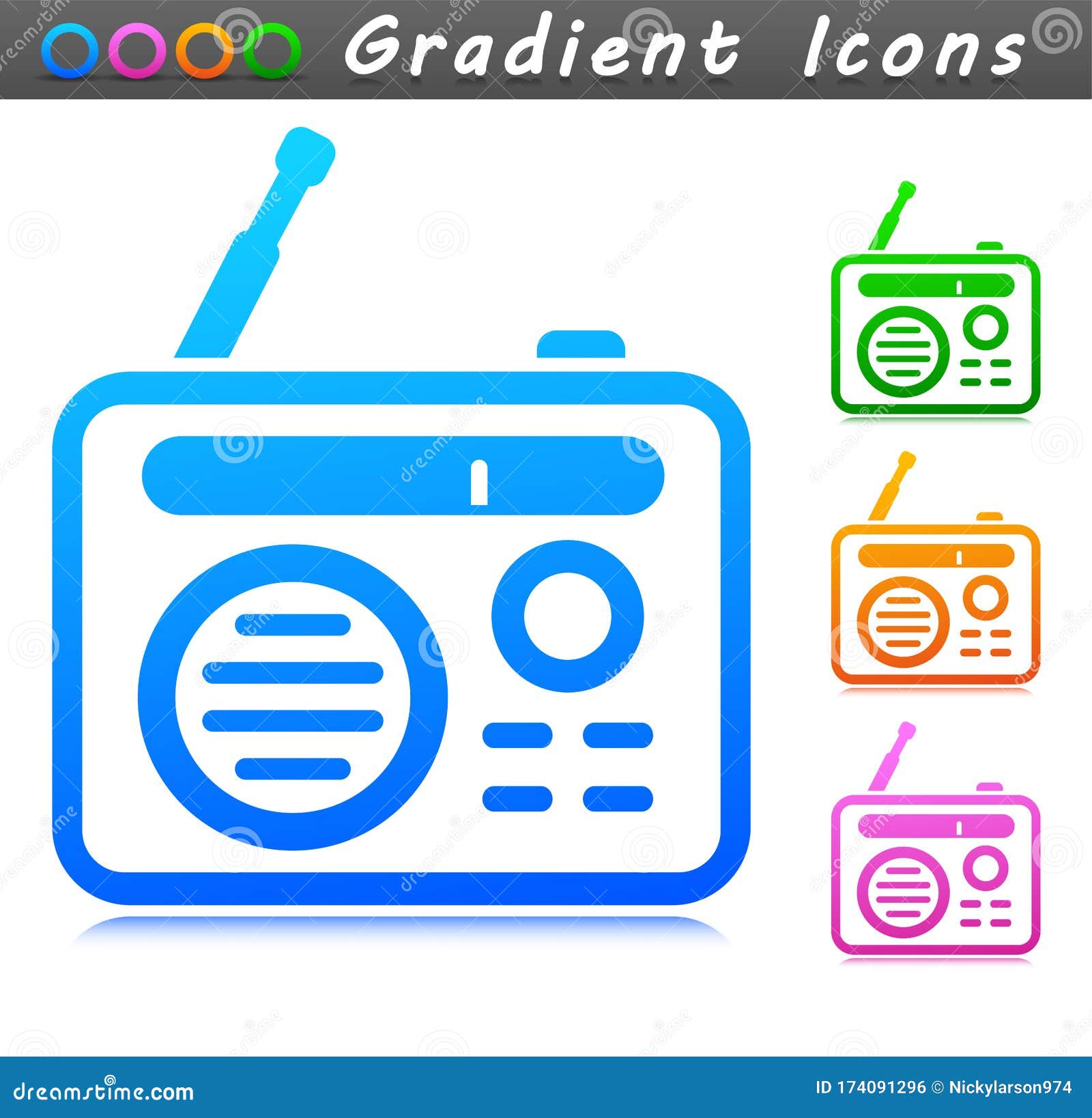 Vector Radio Design Symbol Icon Stock Vector - Illustration of pink ...