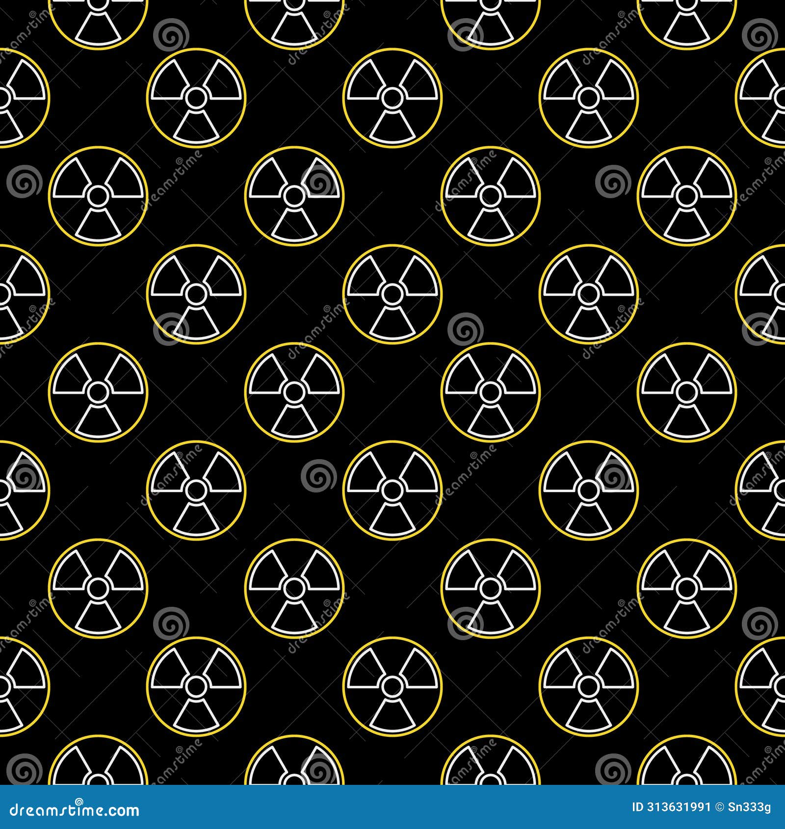 Vector Radioactive Hazard Warning Simple Seamless Pattern in Thin Line ...