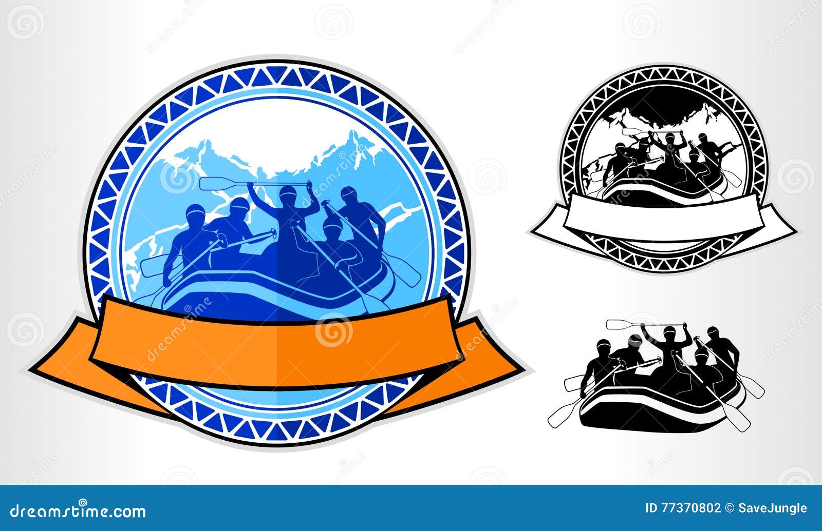 Vector rafting emblem logo stock vector. Illustration of camp - 77370802
