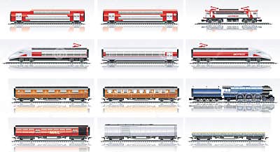 Vector Railroad Transportation Icon Set Stock Vector - Illustration of ...
