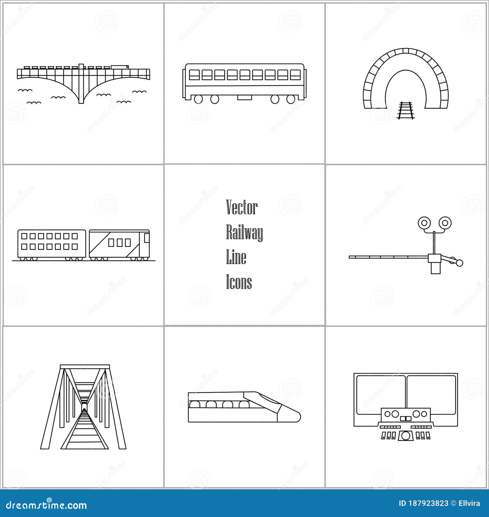 Vector railway line icons stock illustration. Illustration of symbol ...
