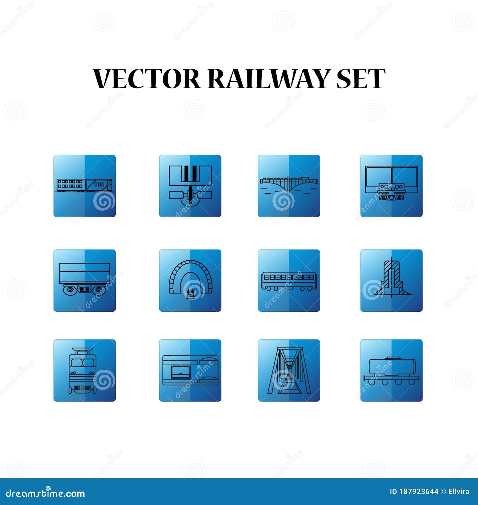 Vector railway line icons stock illustration. Illustration of parking ...