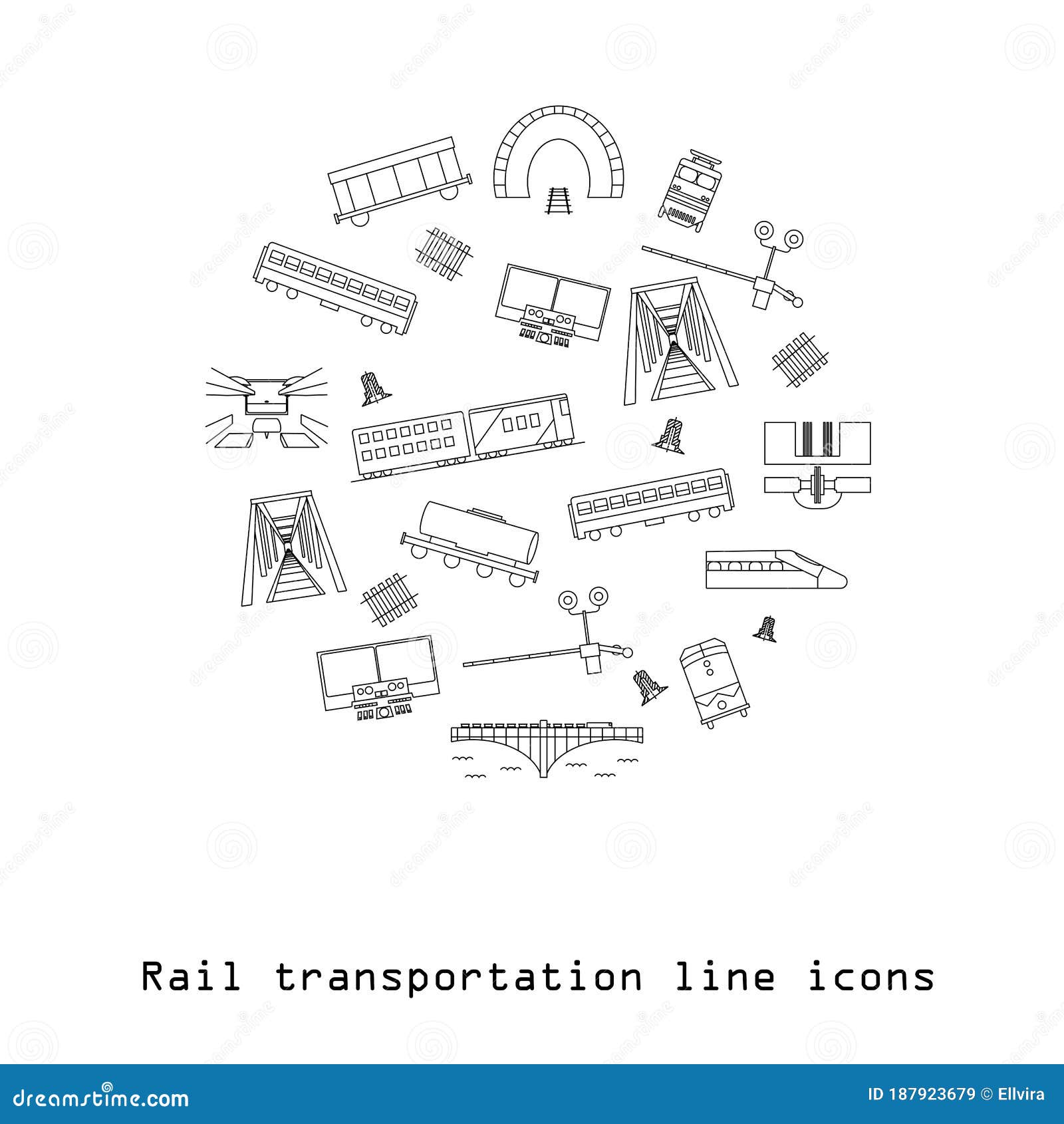 Vector railway line icons stock illustration. Illustration of symbol ...