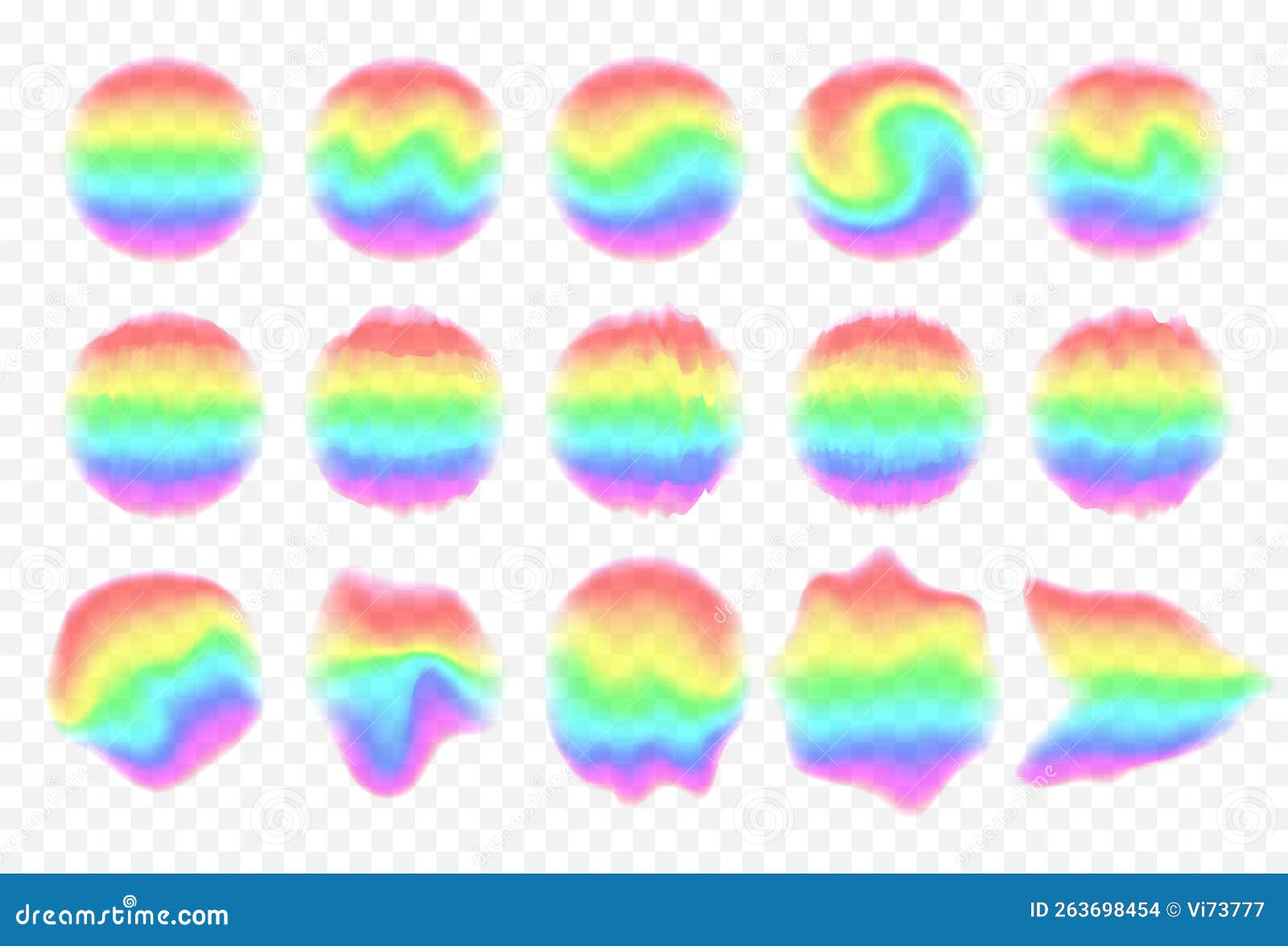 Vector Rainbow Blots. Distortet Round Light Effects. Stock Vector ...