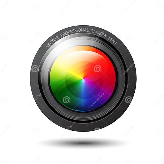 Vector rainbow camera lens stock illustration. Illustration of light ...