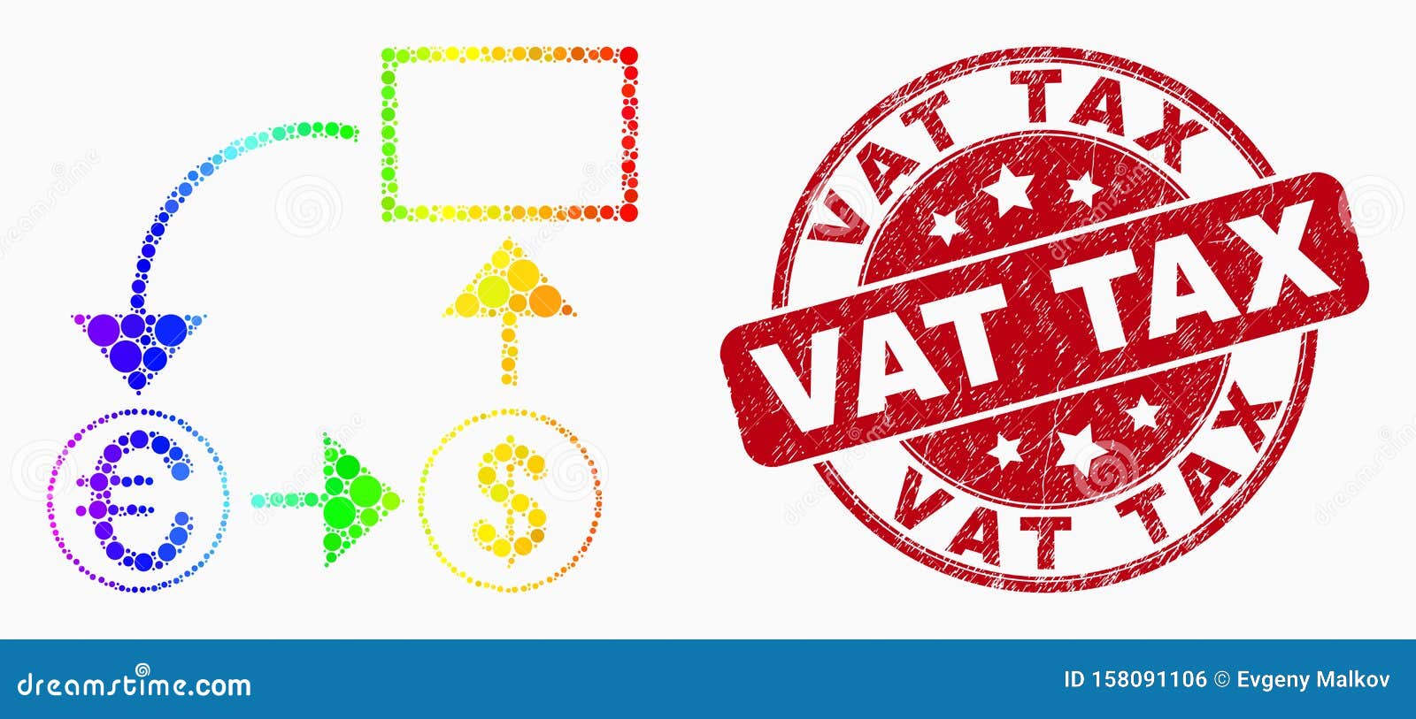 Vector Rainbow Colored Dot Currency Conversion Scheme Icon and ...