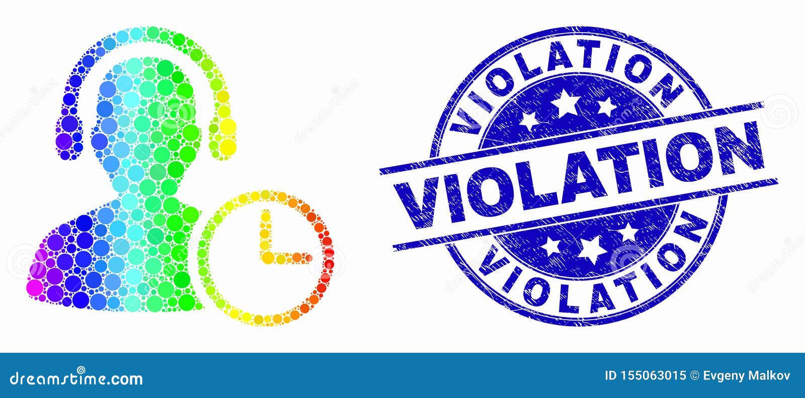 Vector Rainbow Colored Dot Operator Time Icon and Distress Violation ...