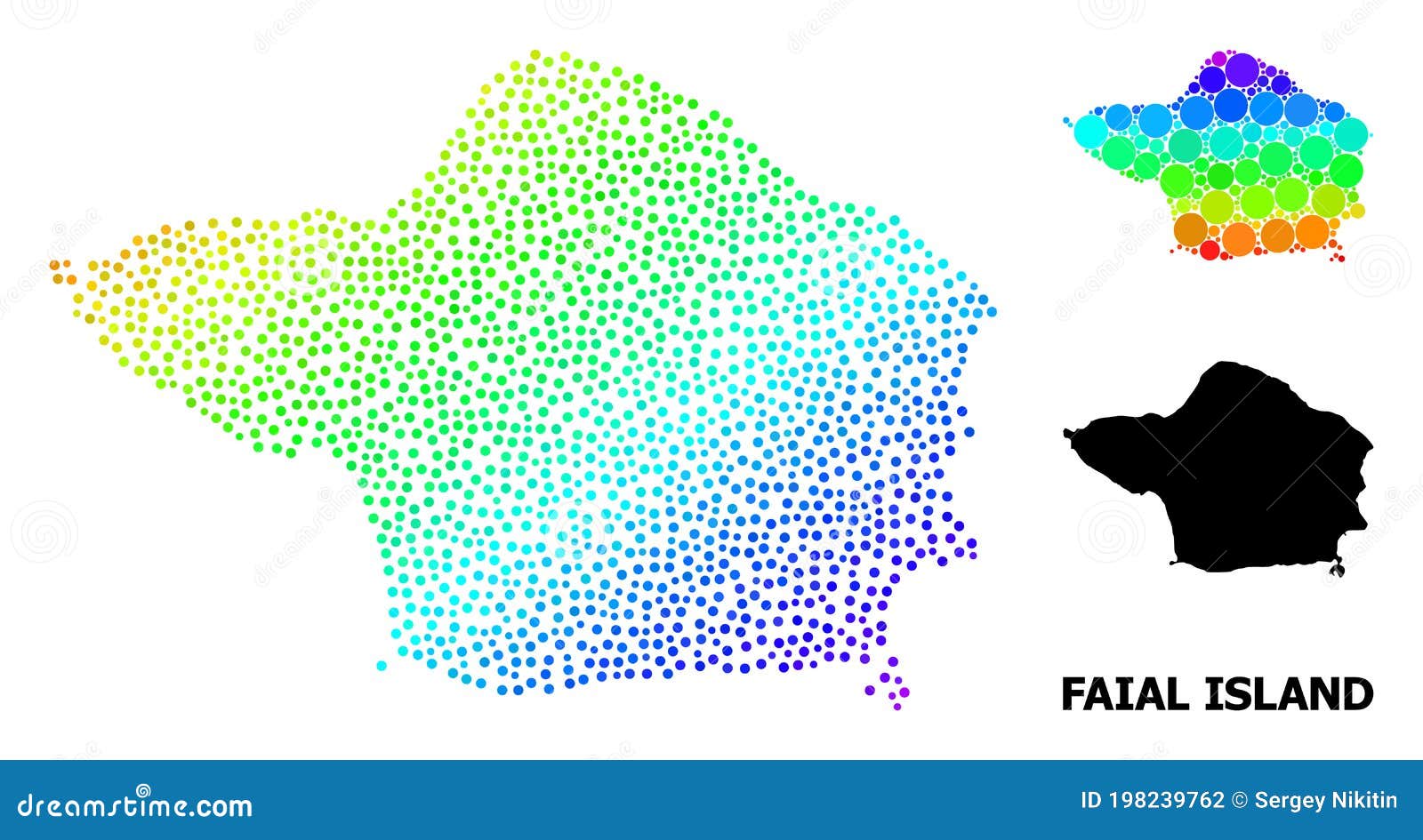 Vector Rainbow Colored Dotted Map of Faial Island Stock Vector ...
