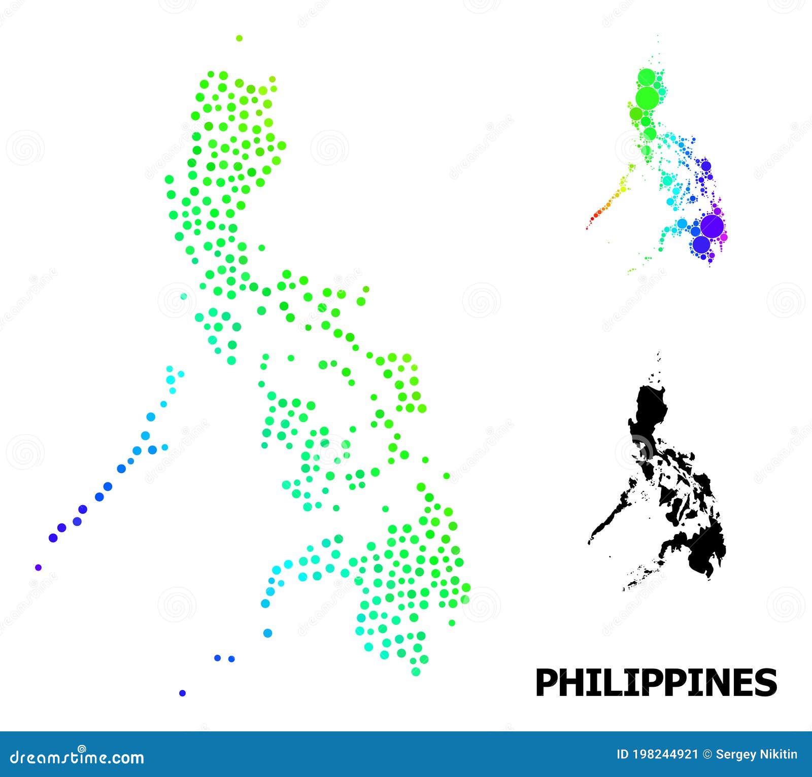 Vector Rainbow Colored Dotted Map of Philippines Stock Vector ...