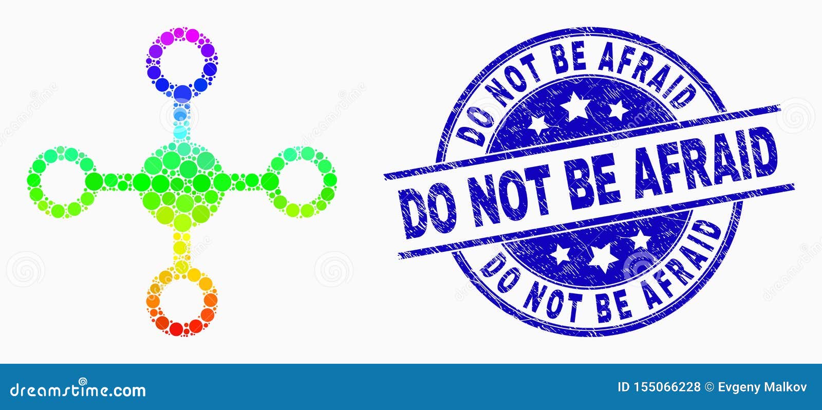 Vector Rainbow Colored Dotted Node Icon and Distress Do Not Be Afraid ...