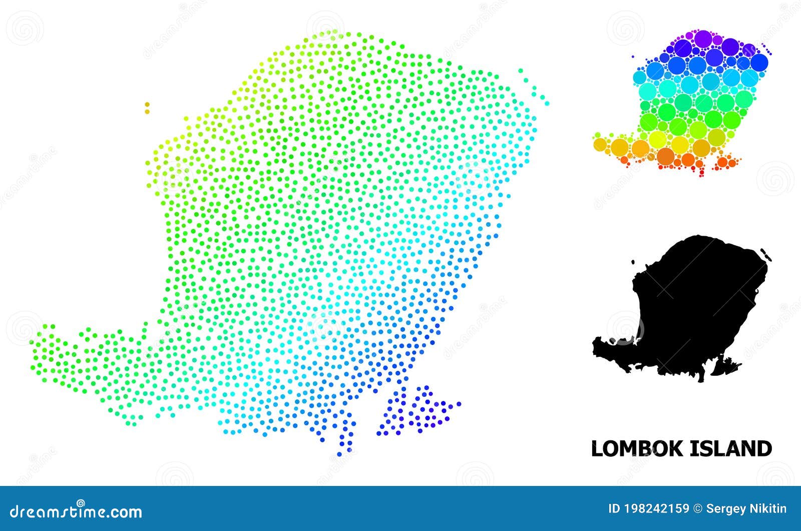 Lombok Island Tourist Destination Map Vector Illustration ... Lombok Island Tourist Destination Map Vector Illustration ...