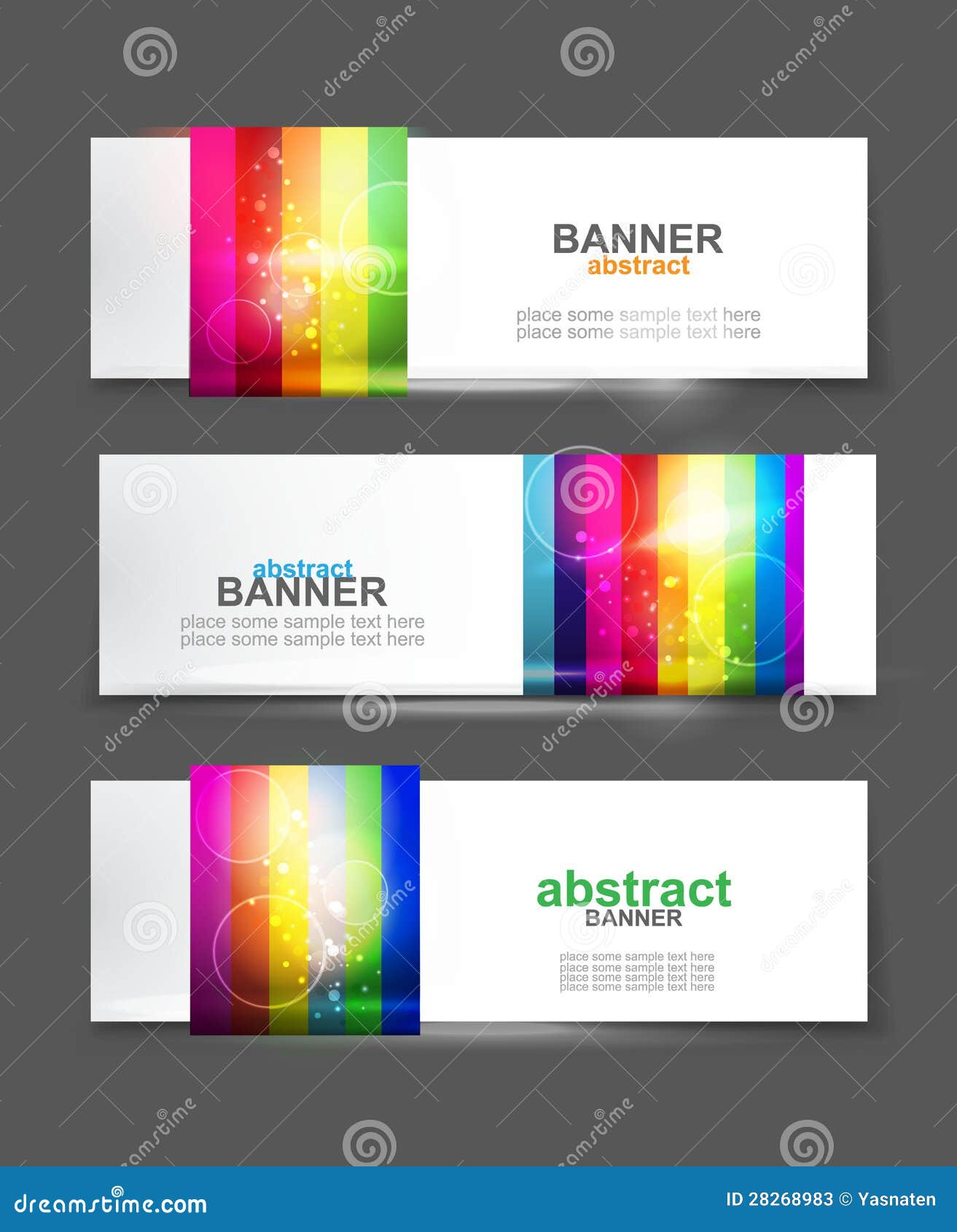 Vector Rainbow Colorful Banner Stock Illustration - Illustration of ...