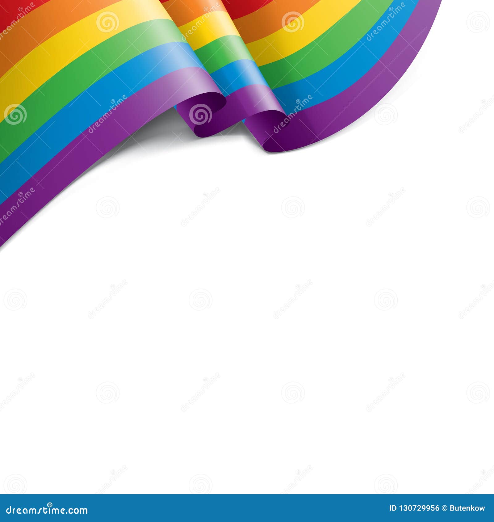 Vector a Rainbow Flag Waving on White Background Stock Vector ...