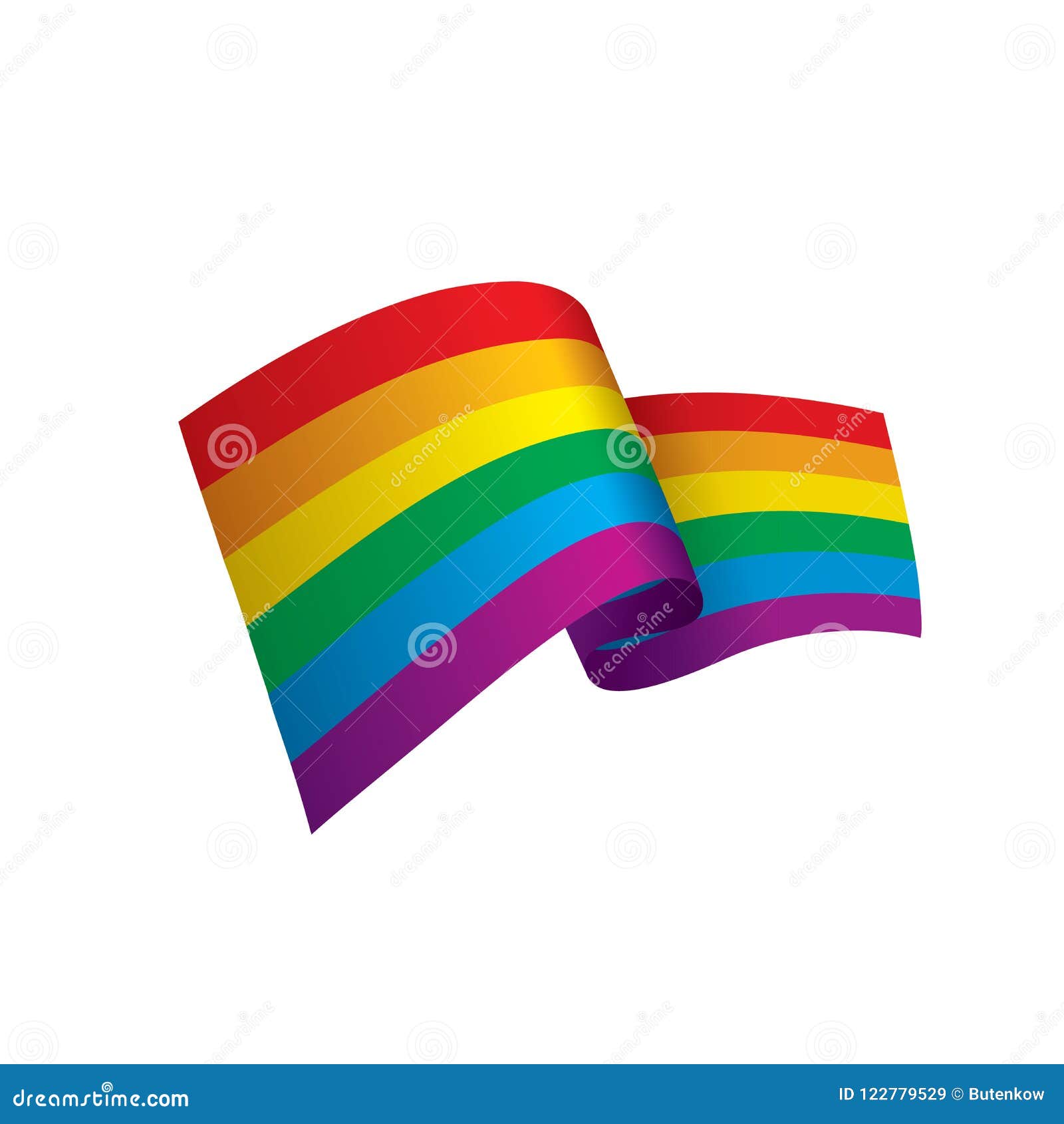 Vector a rainbow flag stock vector. Illustration of fluttering - 122779529