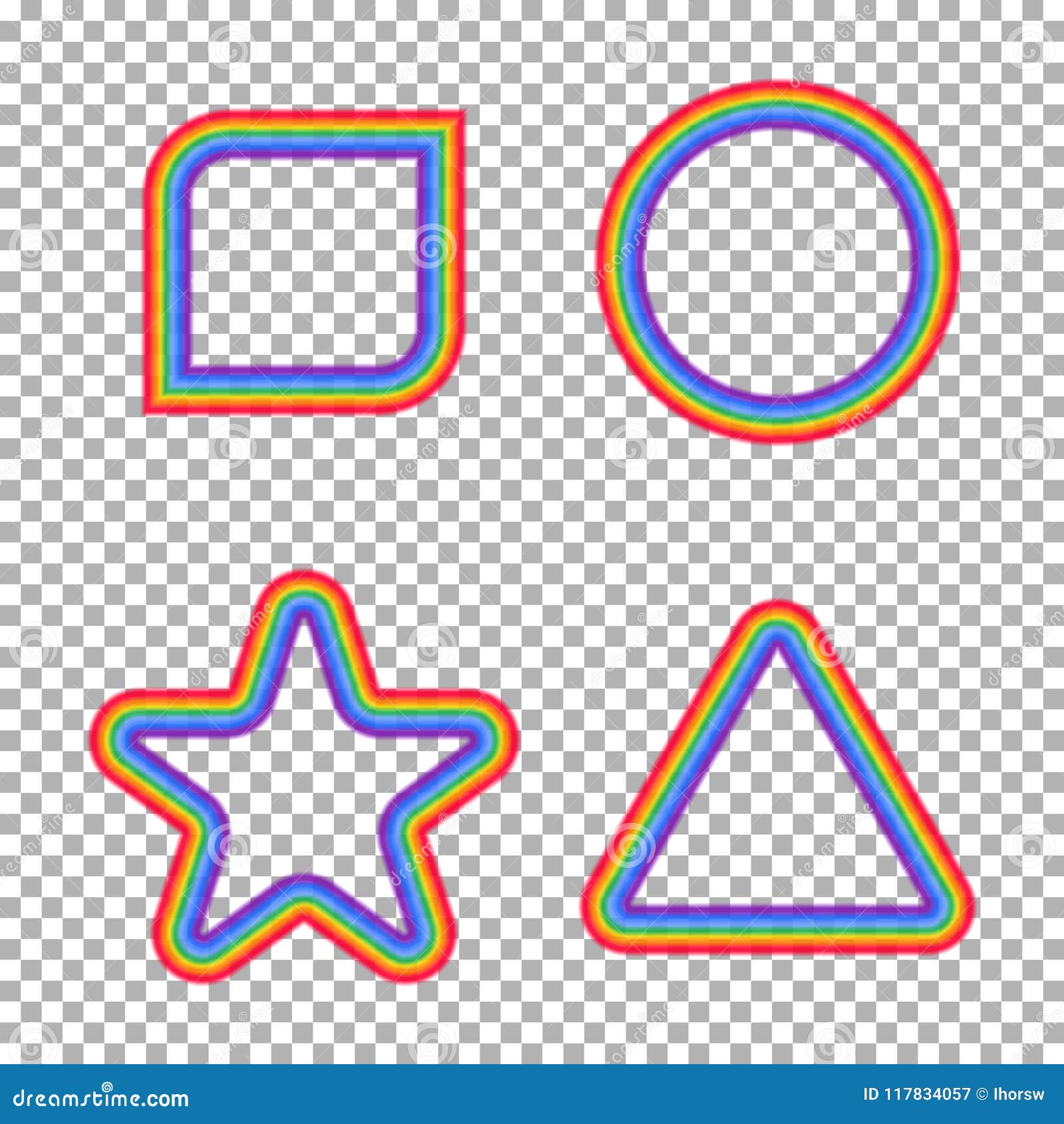 Vector Rainbow Frames Isolated. Collection Of Rainbow Border ...