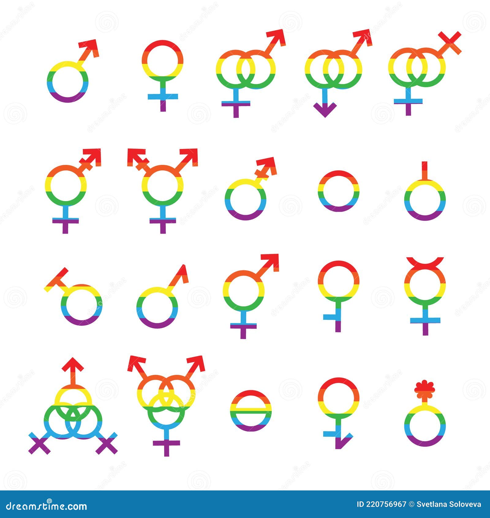 Vector Rainbow Gender Symbol Sexual Orientation Stock Vector