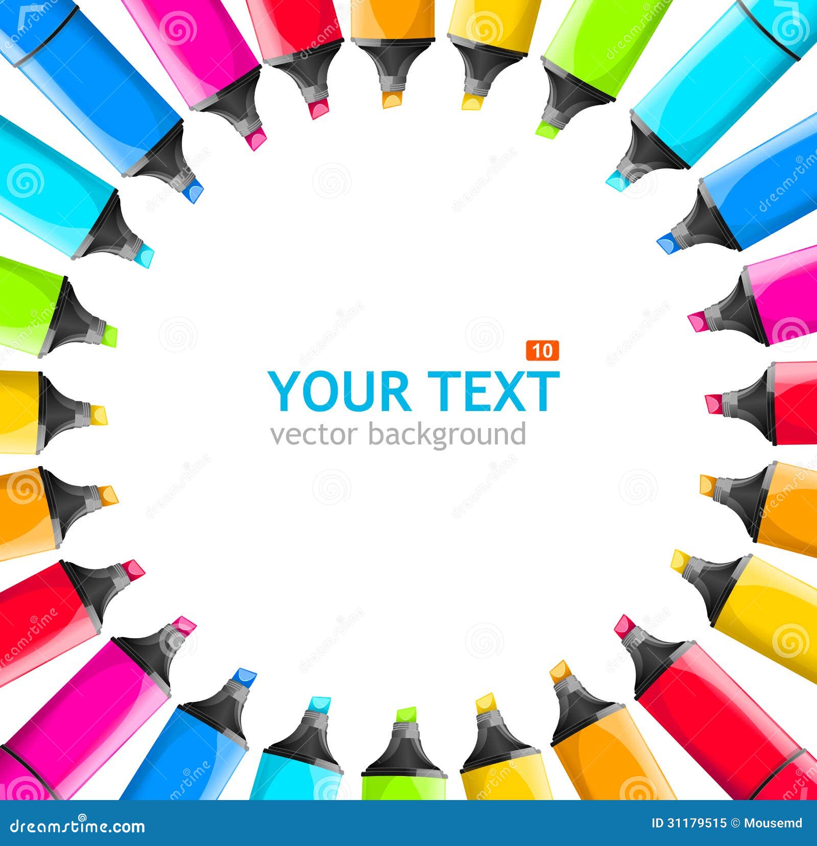 Vector Rainbow Marker Frame Stock Vector - Illustration of cool, draw ...