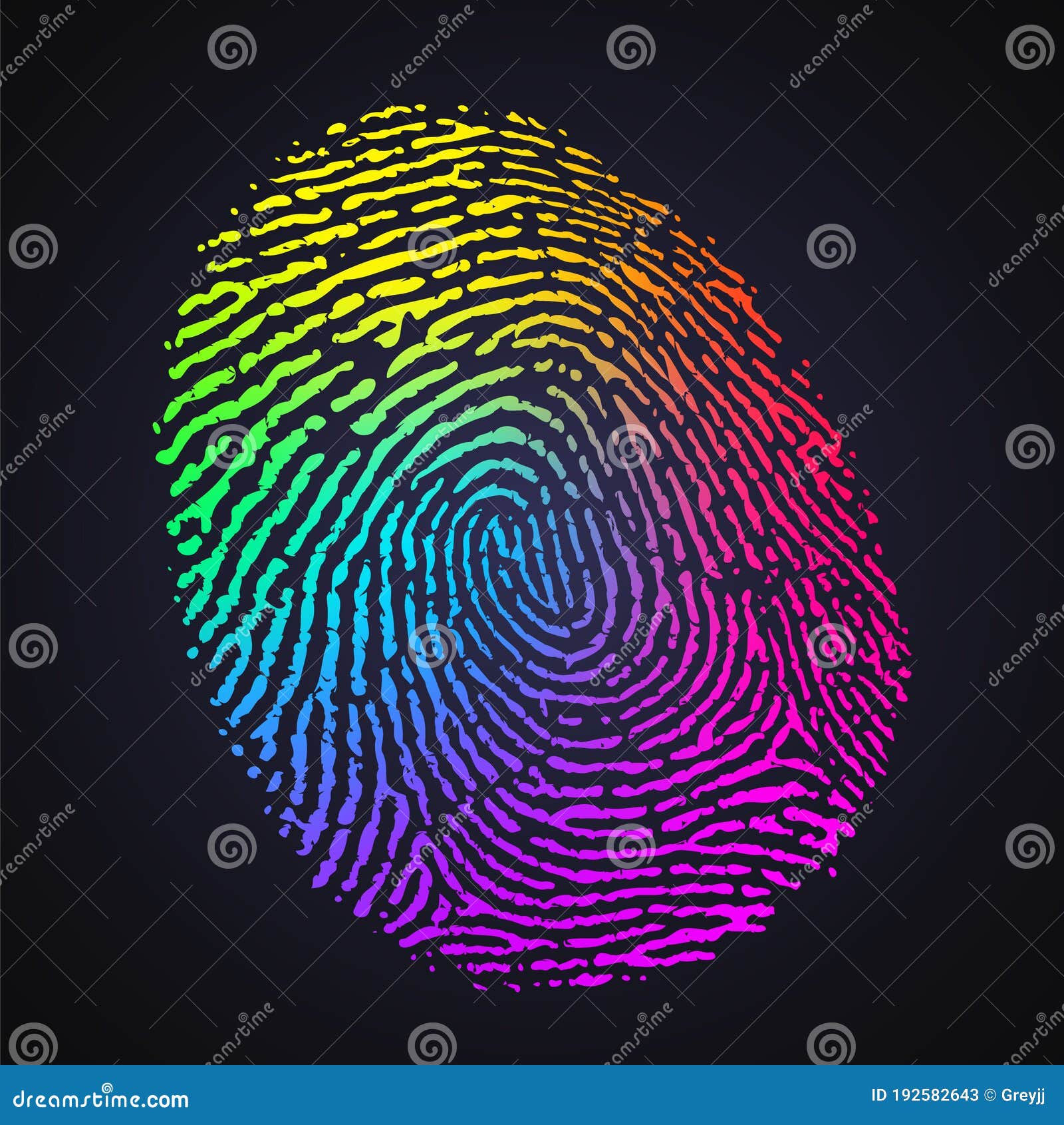 Vector Rainbow Multicolor Fingerprint Stock Vector - Illustration of ...
