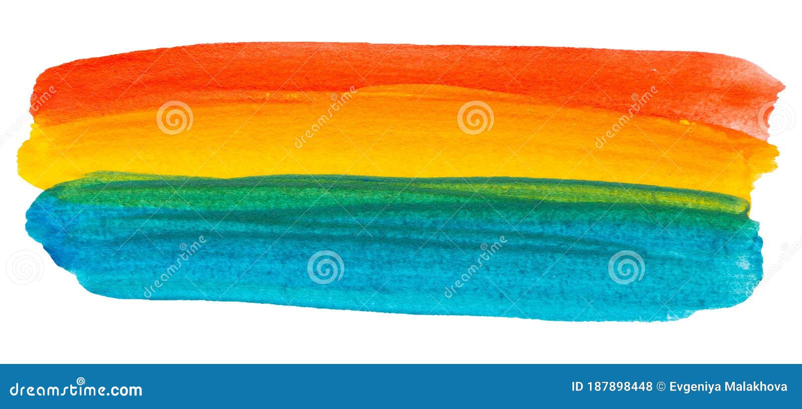 Vector Rainbow Paint Texture Isolated on White - Gouache Element for ...