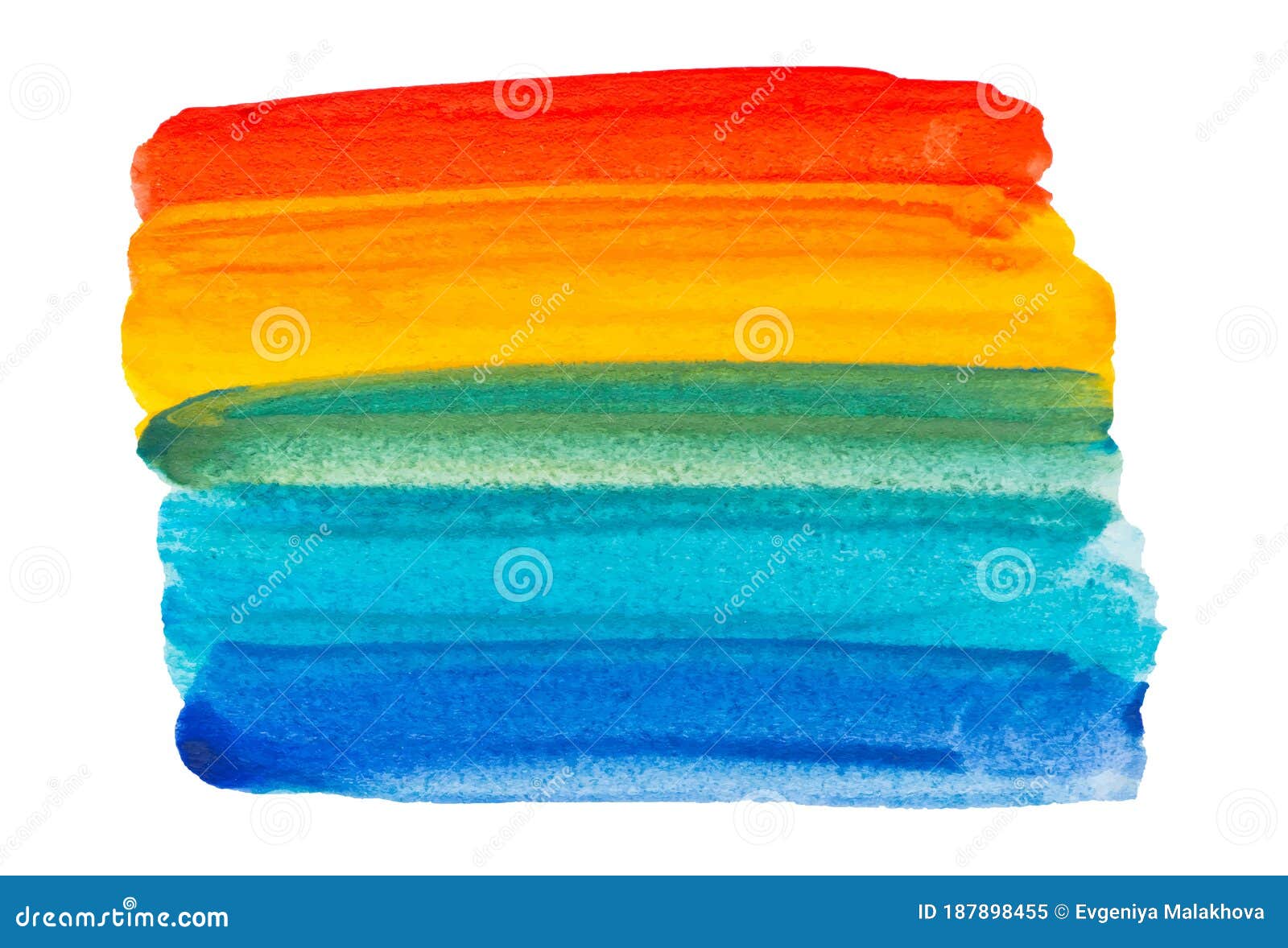 Vector Rainbow Paint Texture Isolated on White - Gouache Element for ...