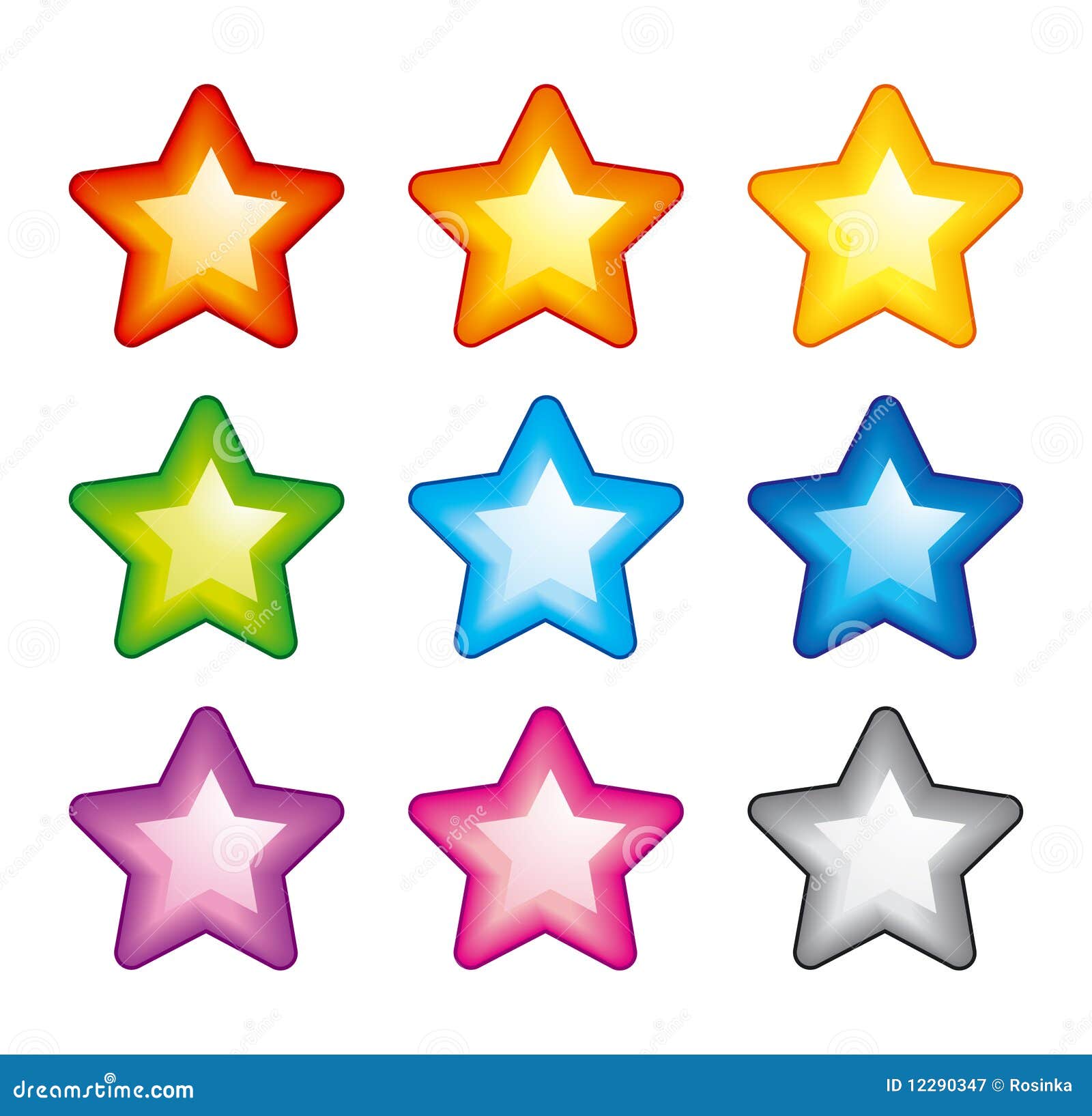 Vector rainbow stars stock vector. Illustration of pack - 12290347