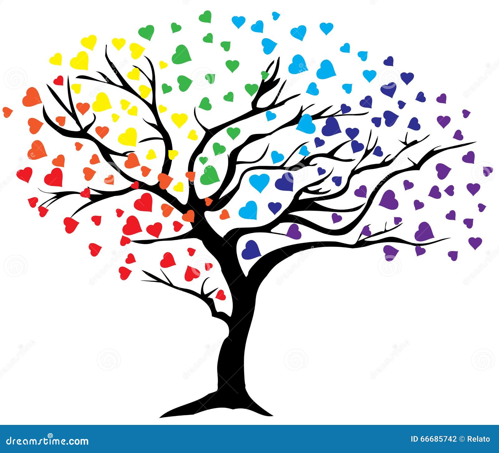 Vector Rainbow Tree stock vector. Illustration of line - 66685742