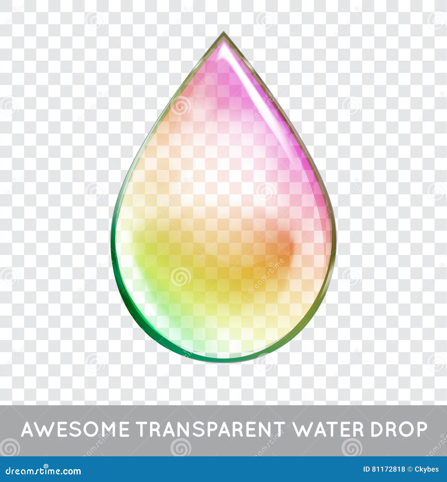Vector Rainbow Water Drop. Transparent Realistic Design Stock Vector ...