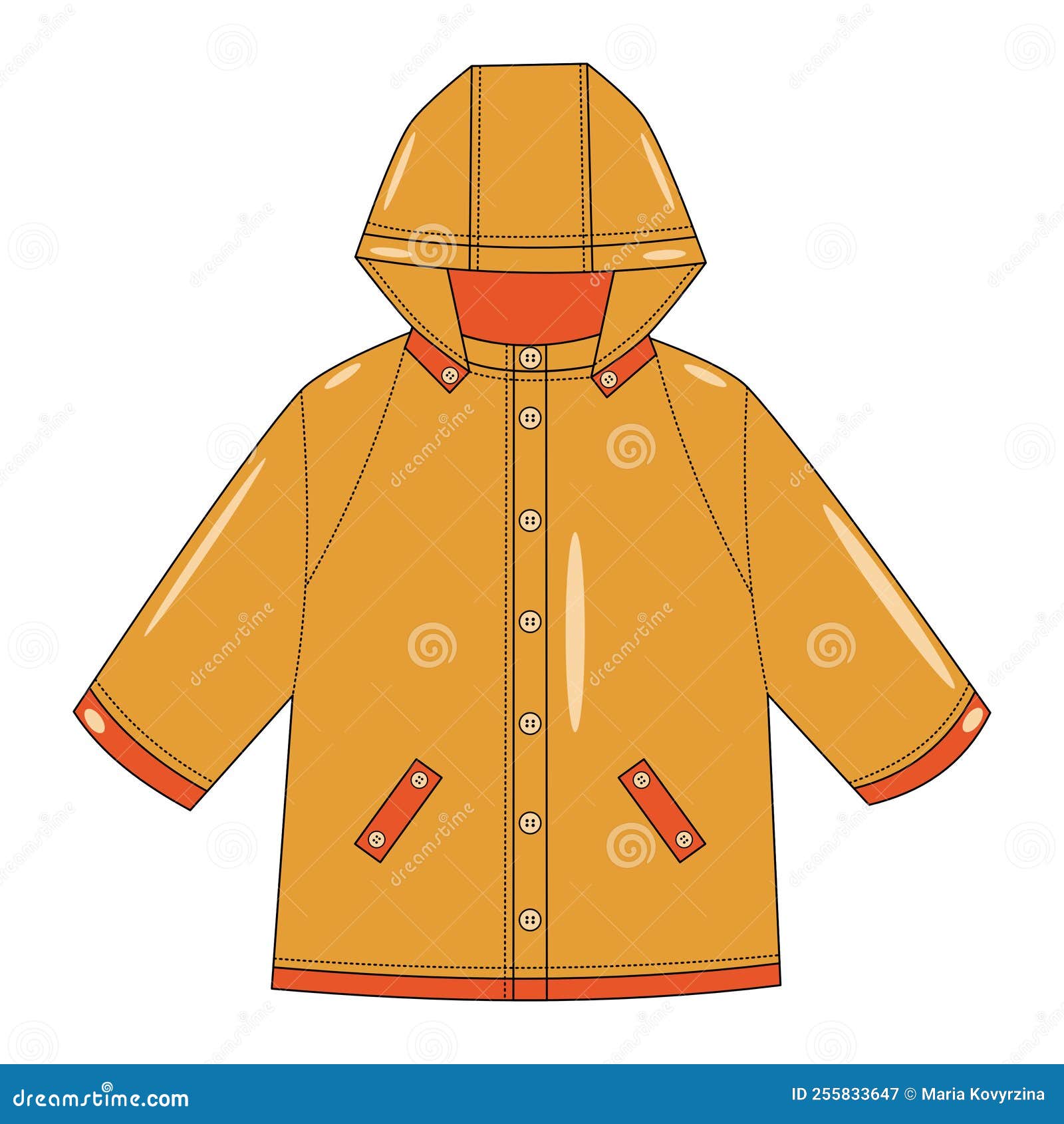 Vector Raincoat in Flat Technique Stock Vector - Illustration of cloth ...