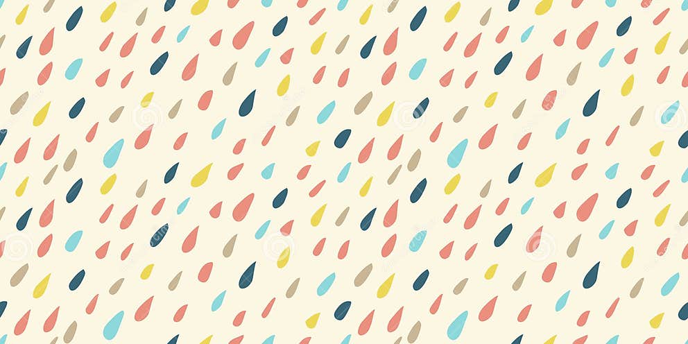 Vector Raindrops, Seamless Pattern of Raindrops. Stock Vector - Illustration of paper, pattern ...