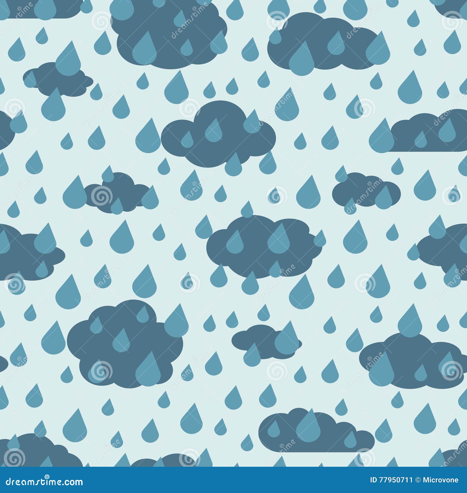 Vector Rainy Weather Seamless Pattern Stock Vector - Illustration of ...