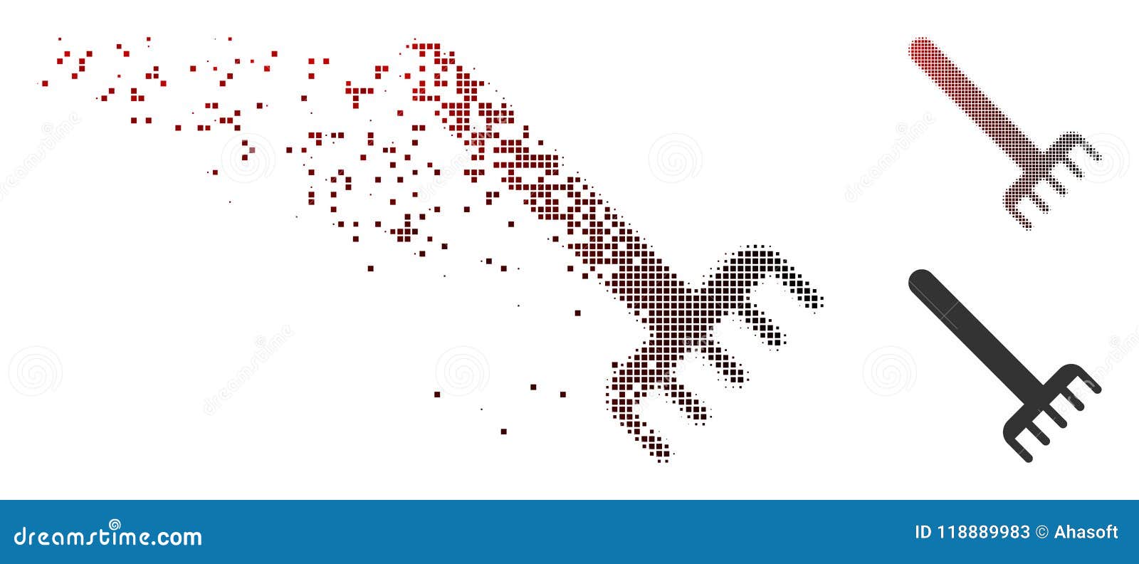 Damaged Pixel Halftone Rake Icon Stock Vector - Illustration of ...