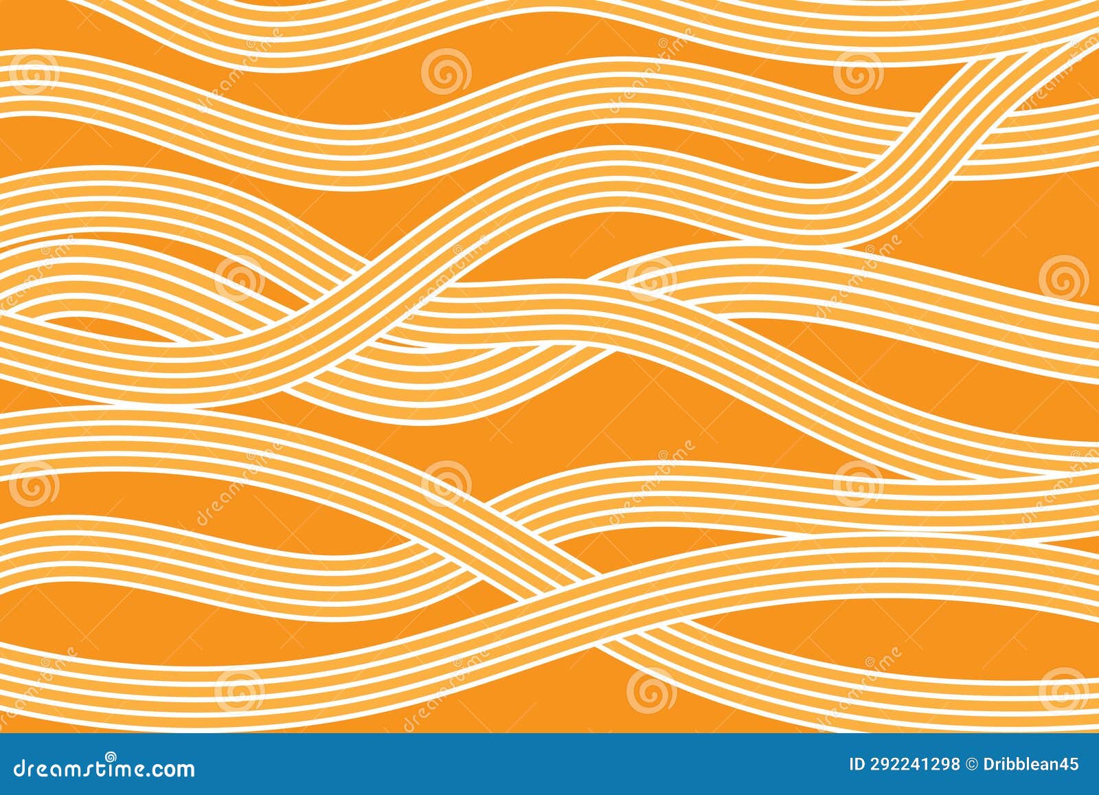 Vector Ramen Pasta Background. Noodle Abstract Orange Banner, Wavy ...