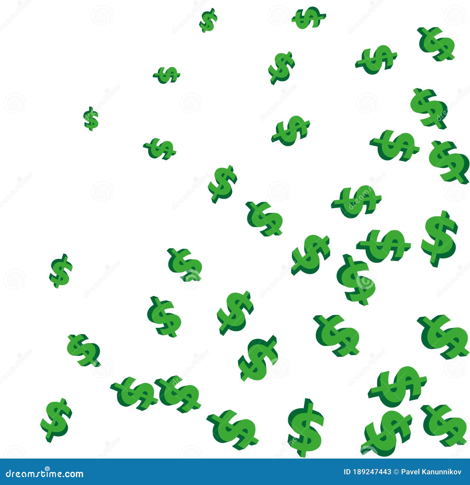 Vector Random 3d Dollar on White Background Stock Illustration ...