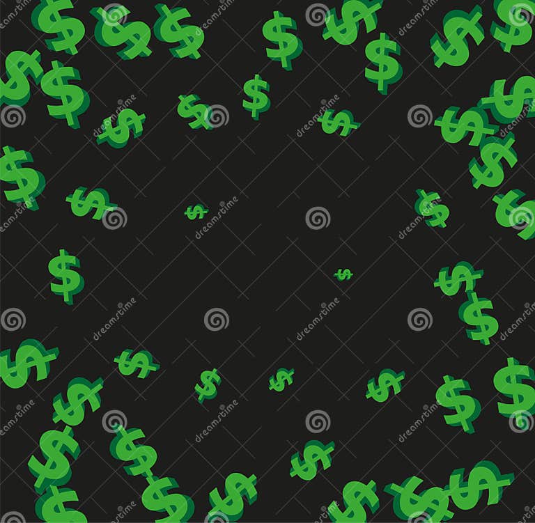 Vector Random 3d Dollar on White Background Stock Illustration ...