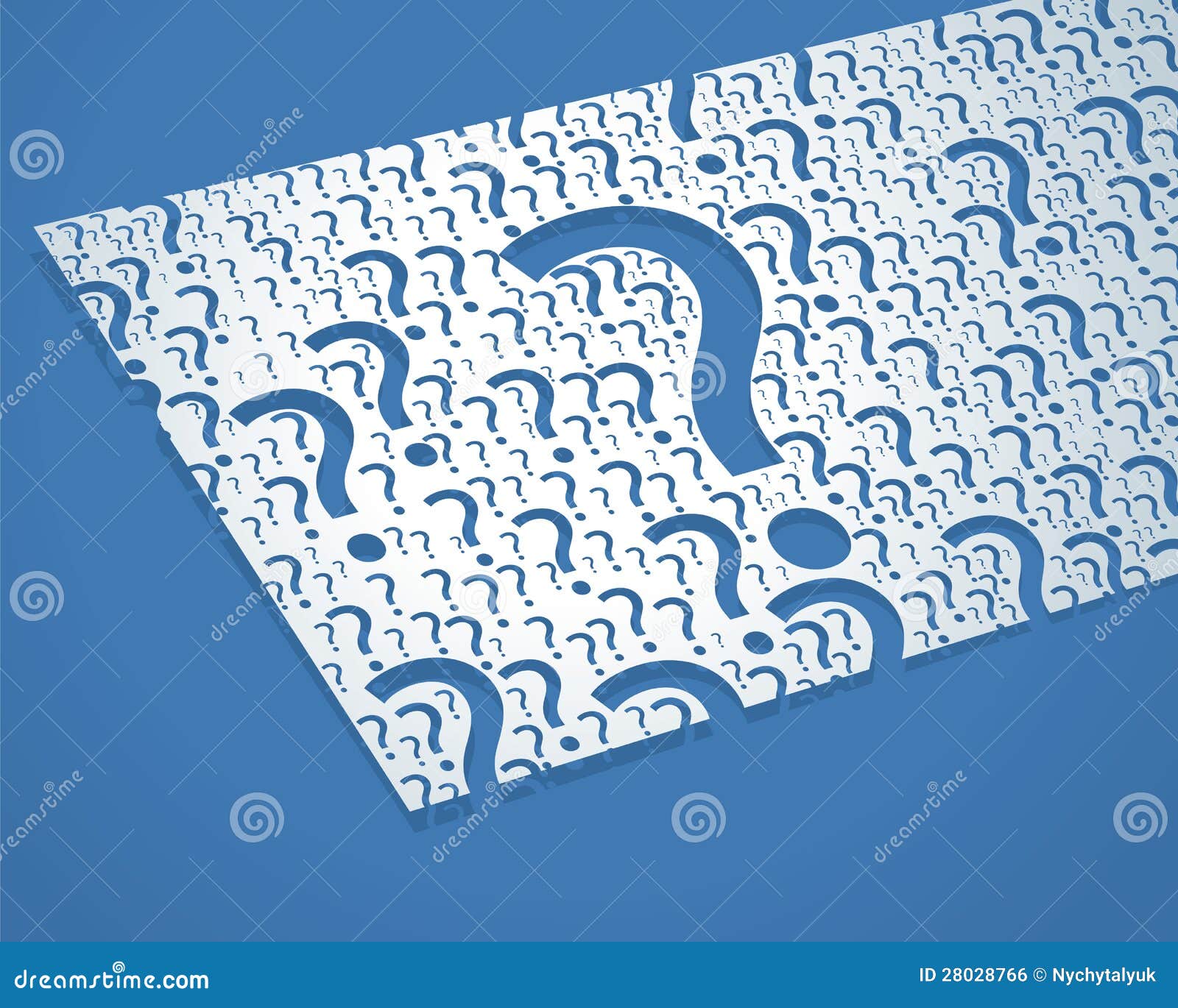 Vector Random Question Marks on White Paper Card Stock Vector ...